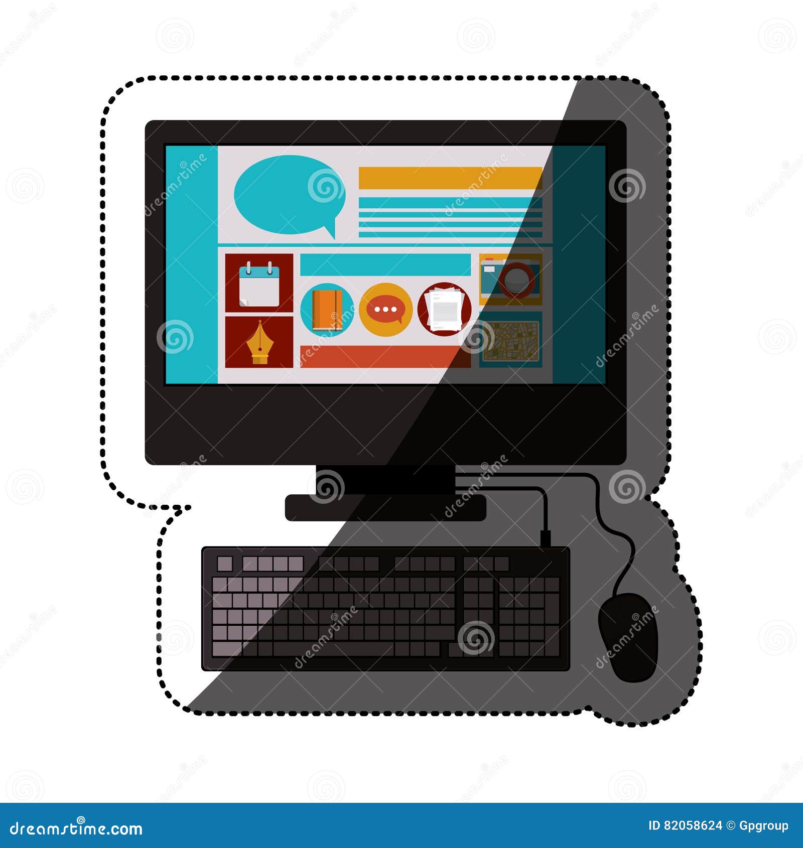 Isolated Computer Device Design Stock Vector - Illustration of internet ...