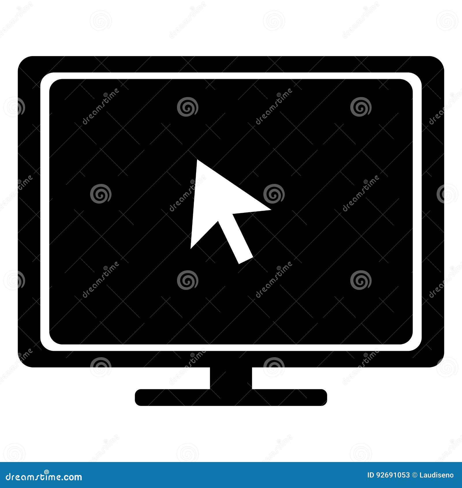 Isolated Computer Screen Silhouette Stock Illustration - Illustration ...
