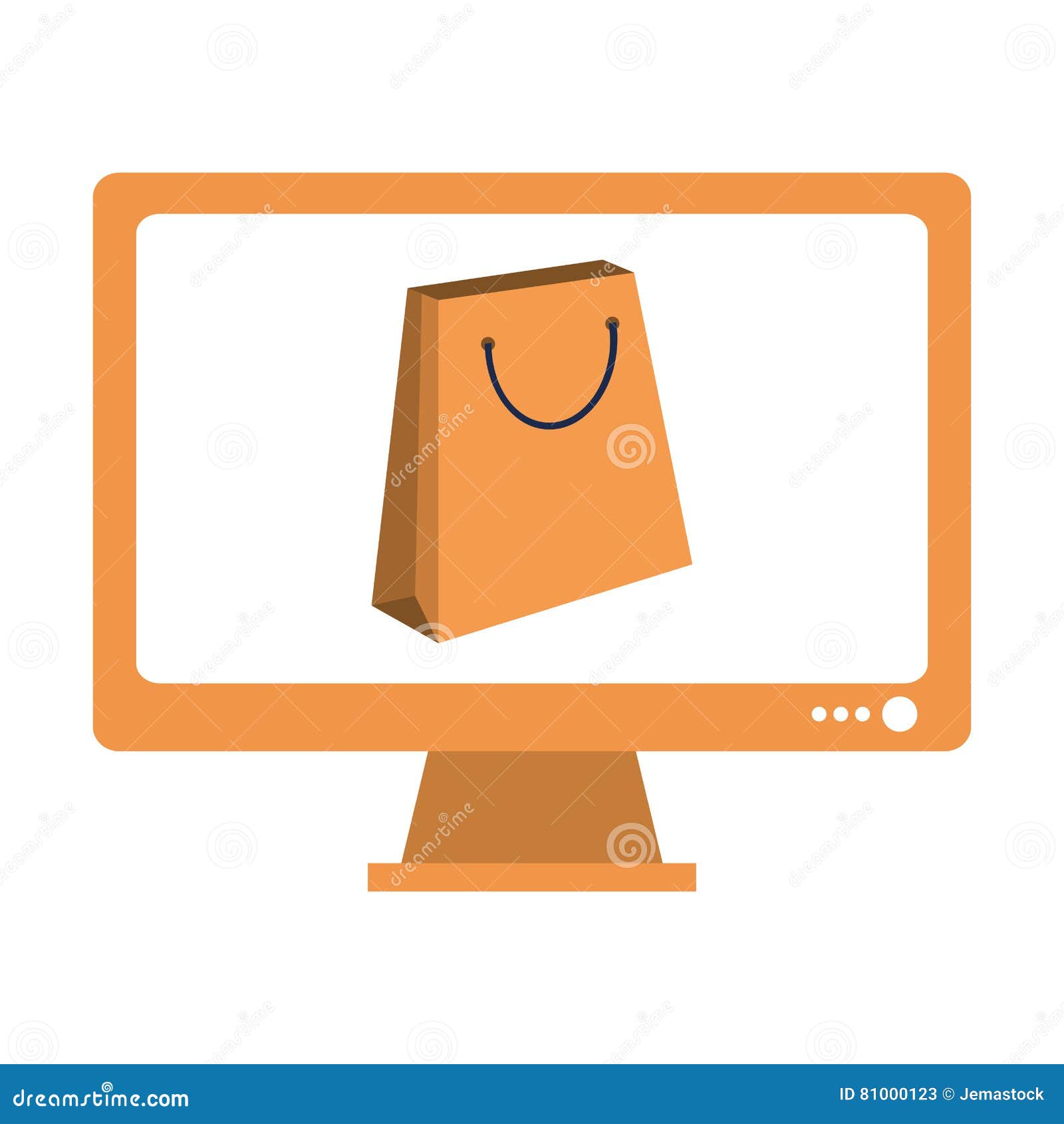 Isolated Computer and Shopping Design Stock Vector - Illustration of ...