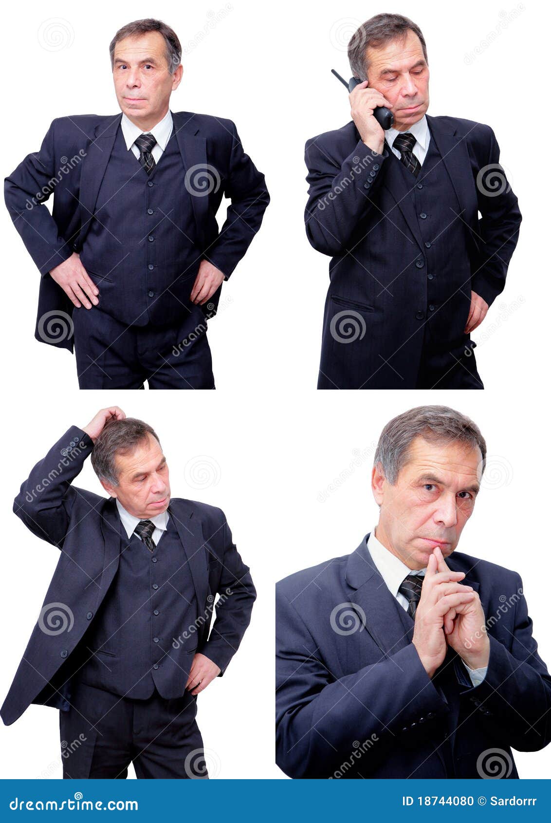 Isolated Concerned Thinking Smiling Businessman Stock Photo - Image of ...