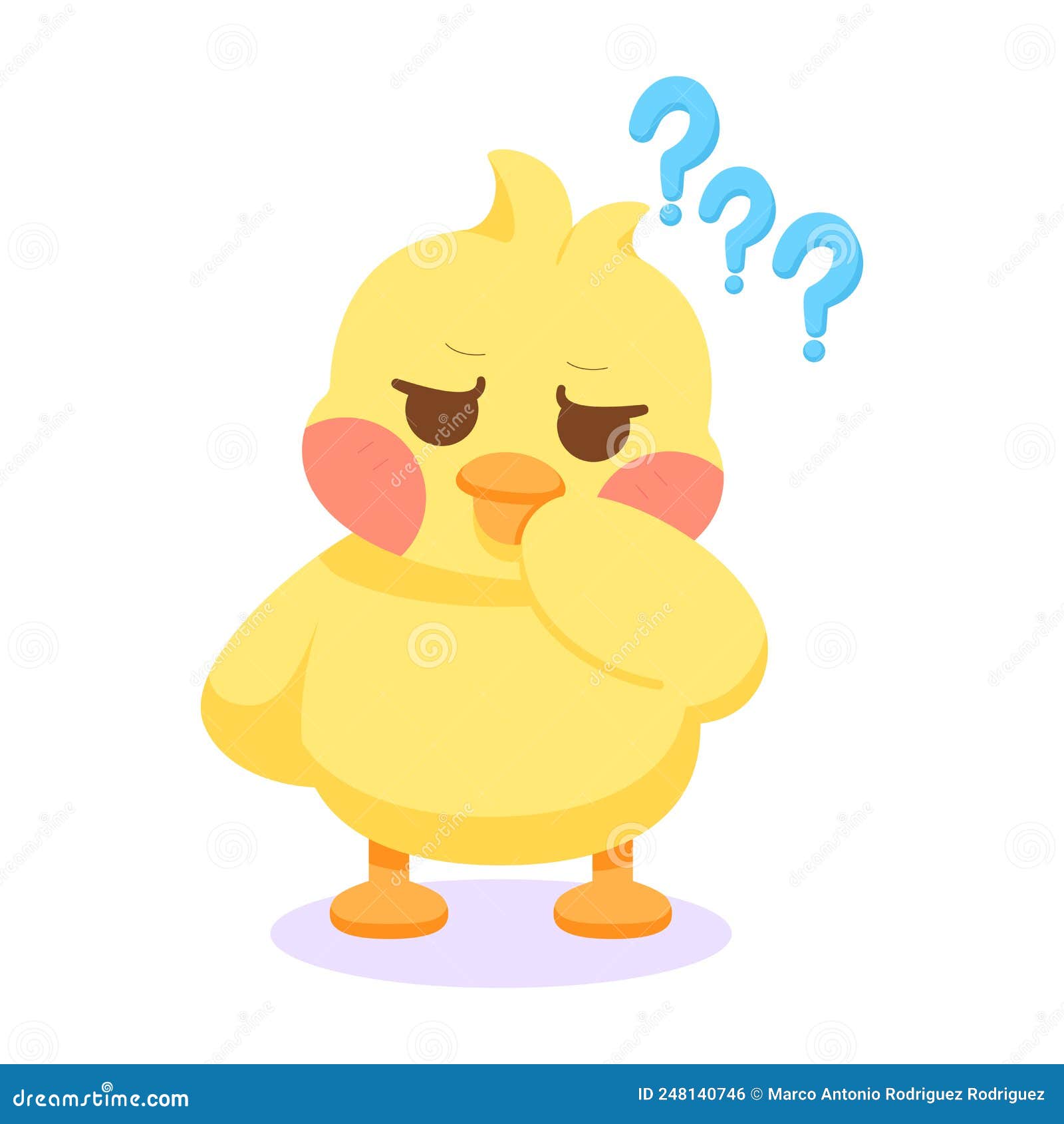 Isolated Confused Chick Cartoon Character Vector Stock Vector ...