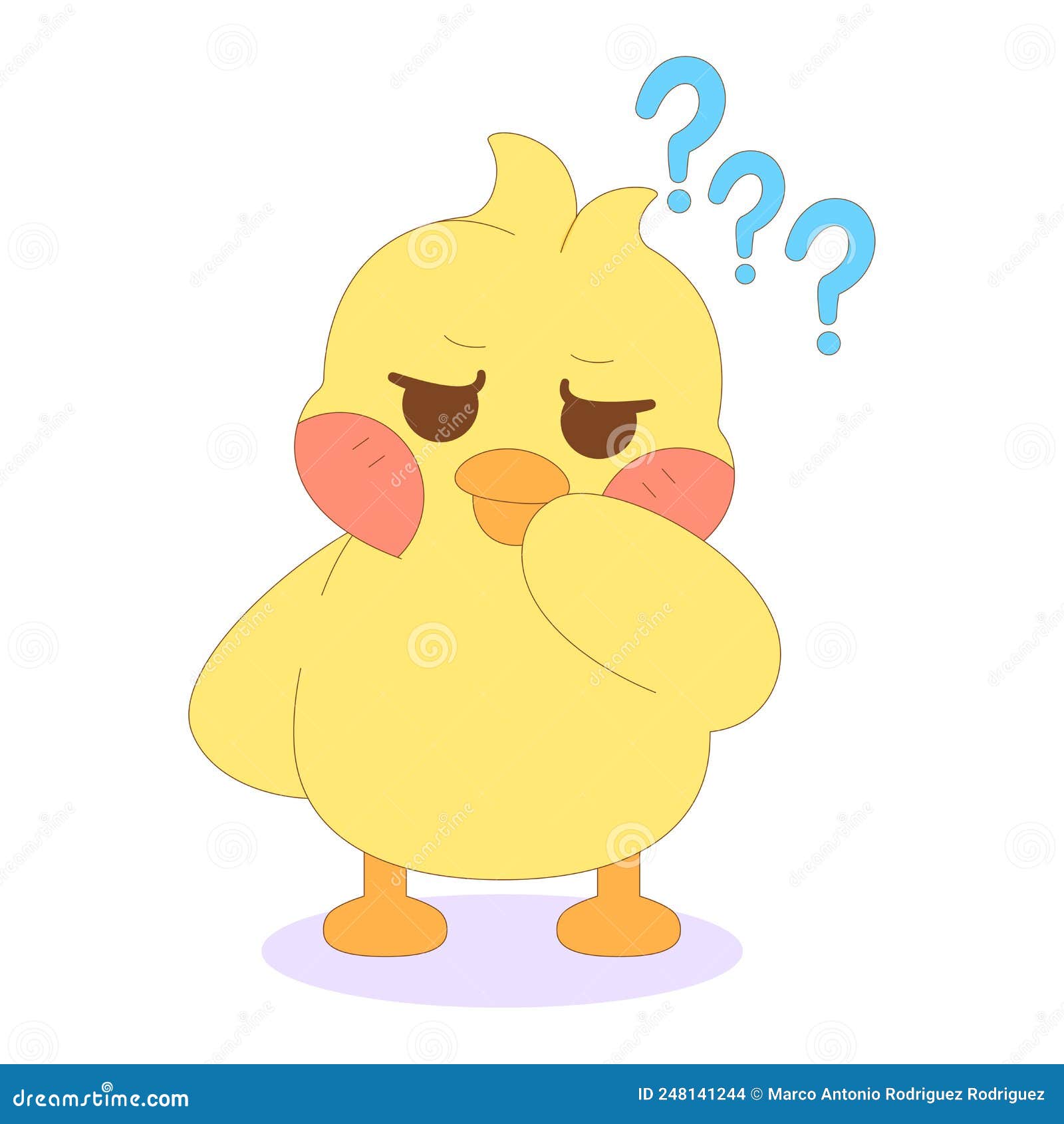 Isolated Confused Chick Cartoon Character Vector Stock Vector ...