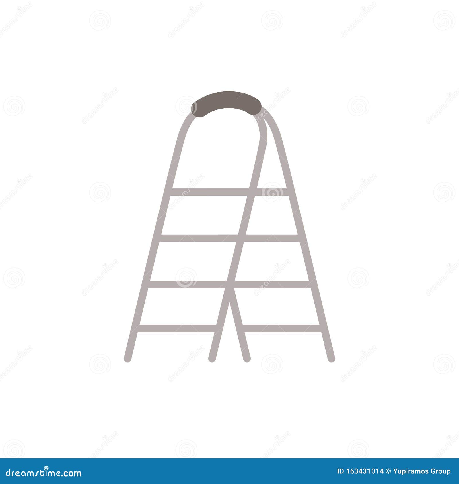 Isolated Construction Ladder Flat Design Stock Vector - Illustration of ...