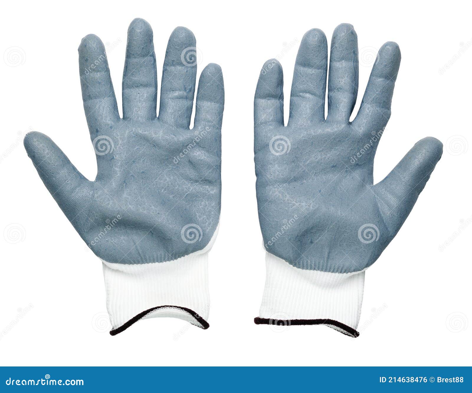 Isolated Construction Rubberized Gloves on a White Background. Blue ...