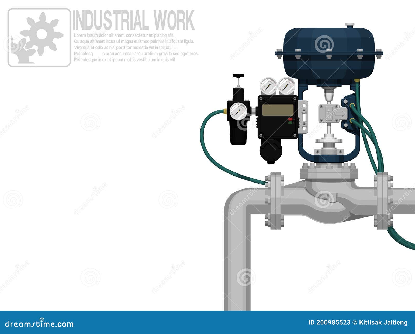 Isolated Control Valve on White Background Stock Vector - Illustration ...