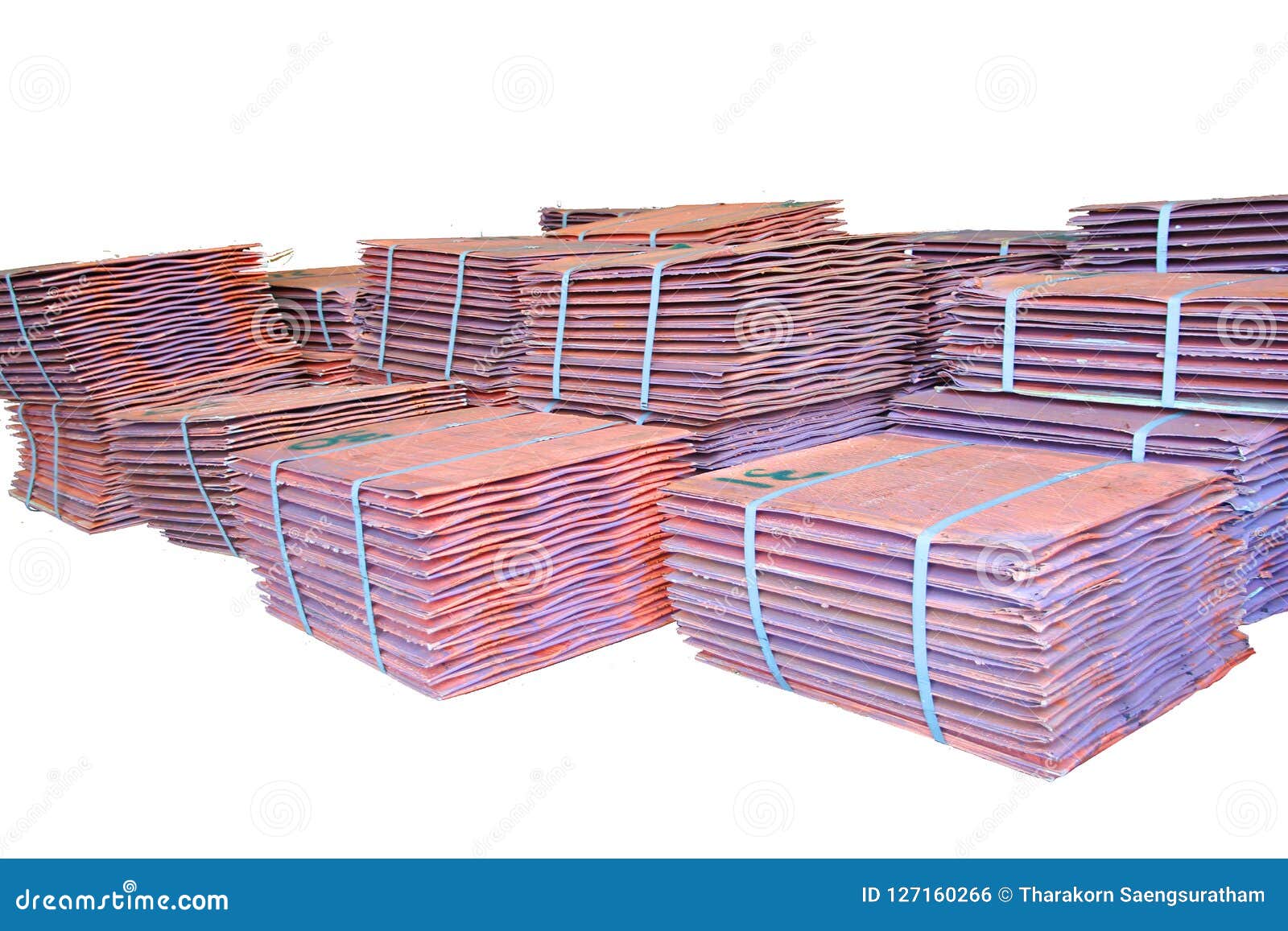 Isolated of Copper Sheet Stack are Placed in Yard Waiting To Pr Stock ...