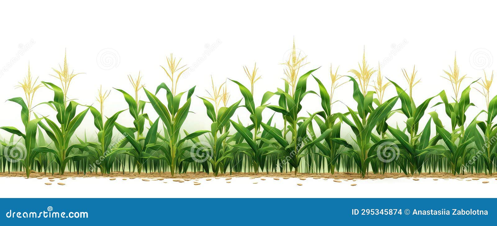 Isolated Cornfield Set Against Transparent Background Stock Photo ...