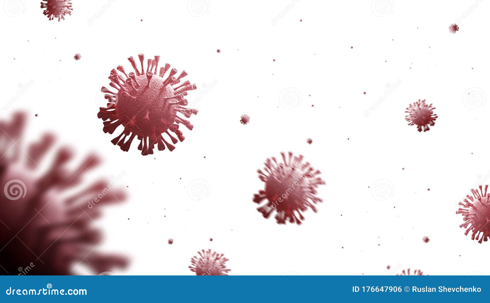 Isolated Coronavirus Bacteria in White Background. 3D-rendering Stock ...