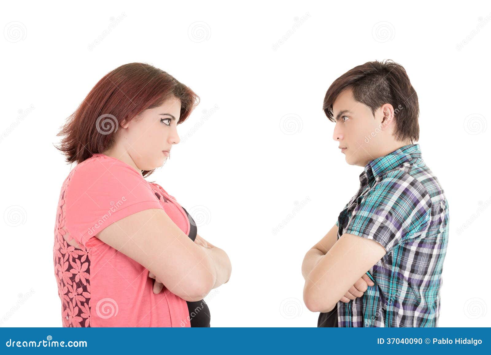 Isolated Couple Angry at Each Other Stock Photo - Image of competition ...