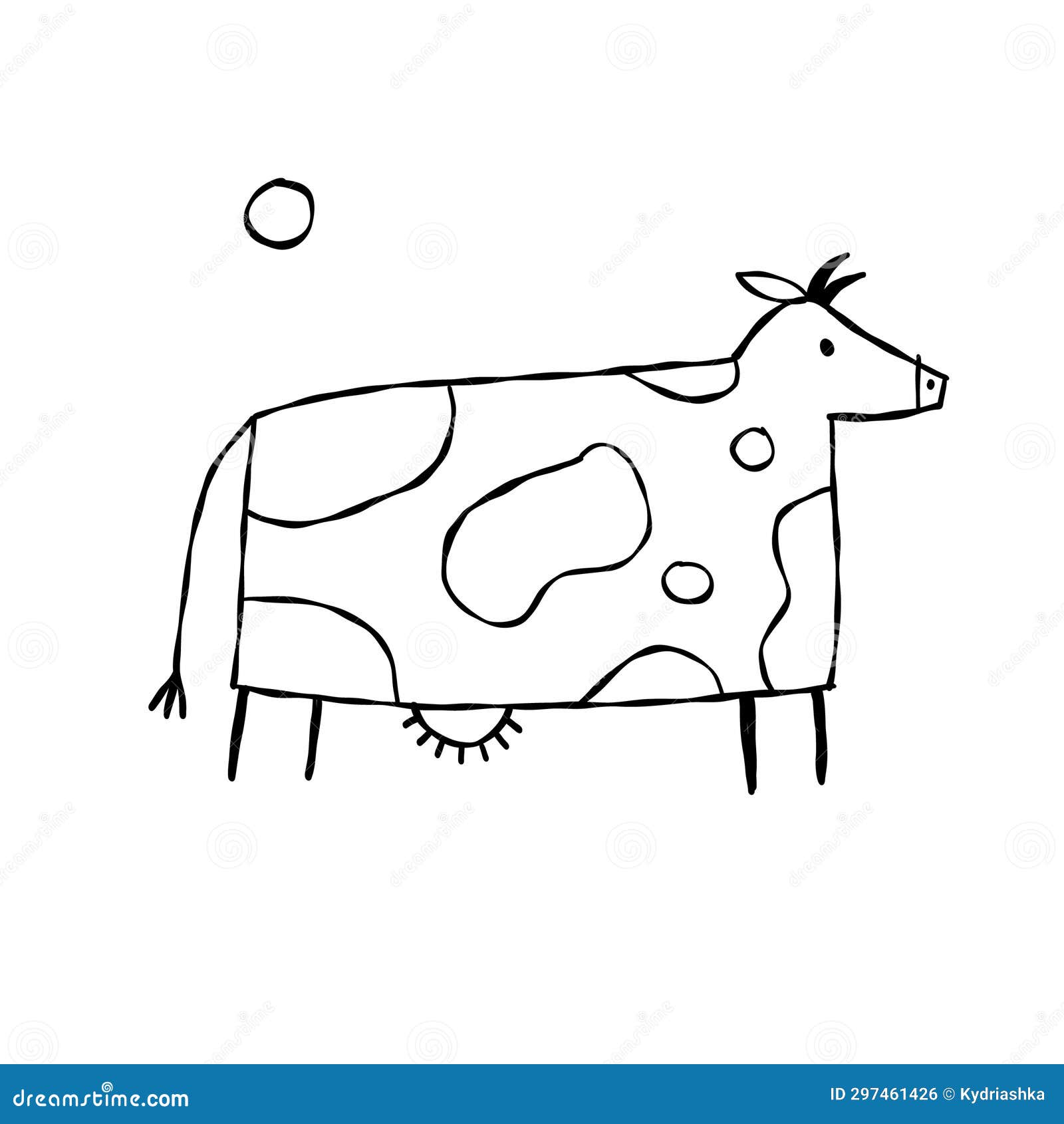 Isolated Cow on White Background Stock Vector - Illustration of graphic ...
