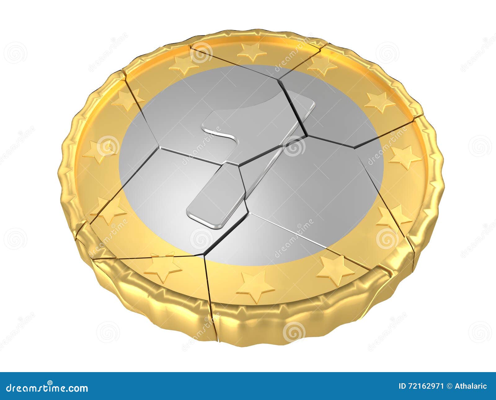 Isolated Cracked One Coin Concept Stock Illustration - Illustration of ...