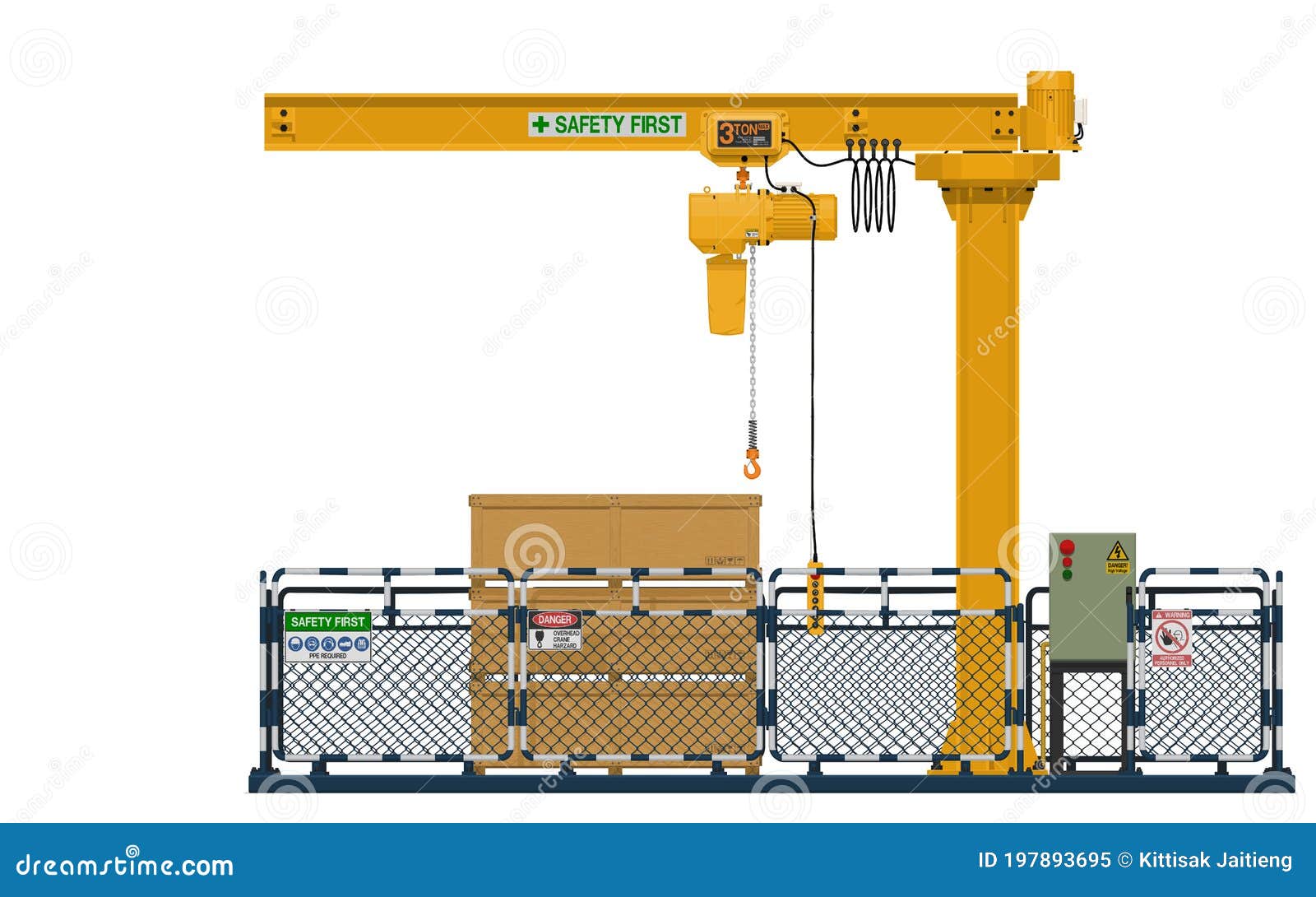 Isolated Crane Structure Isometric View Drawing Stock Illustration ...