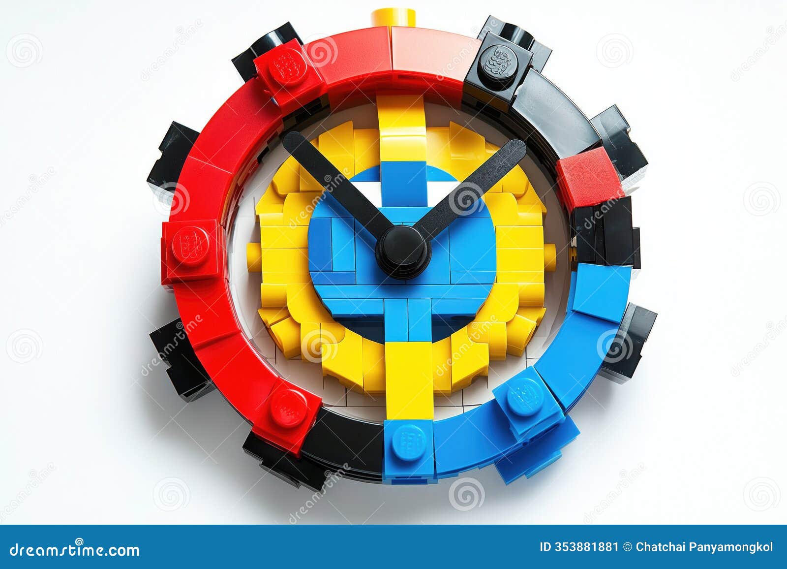 Isolated Creative Clock Design Made from Colorful Building Bricks for ...