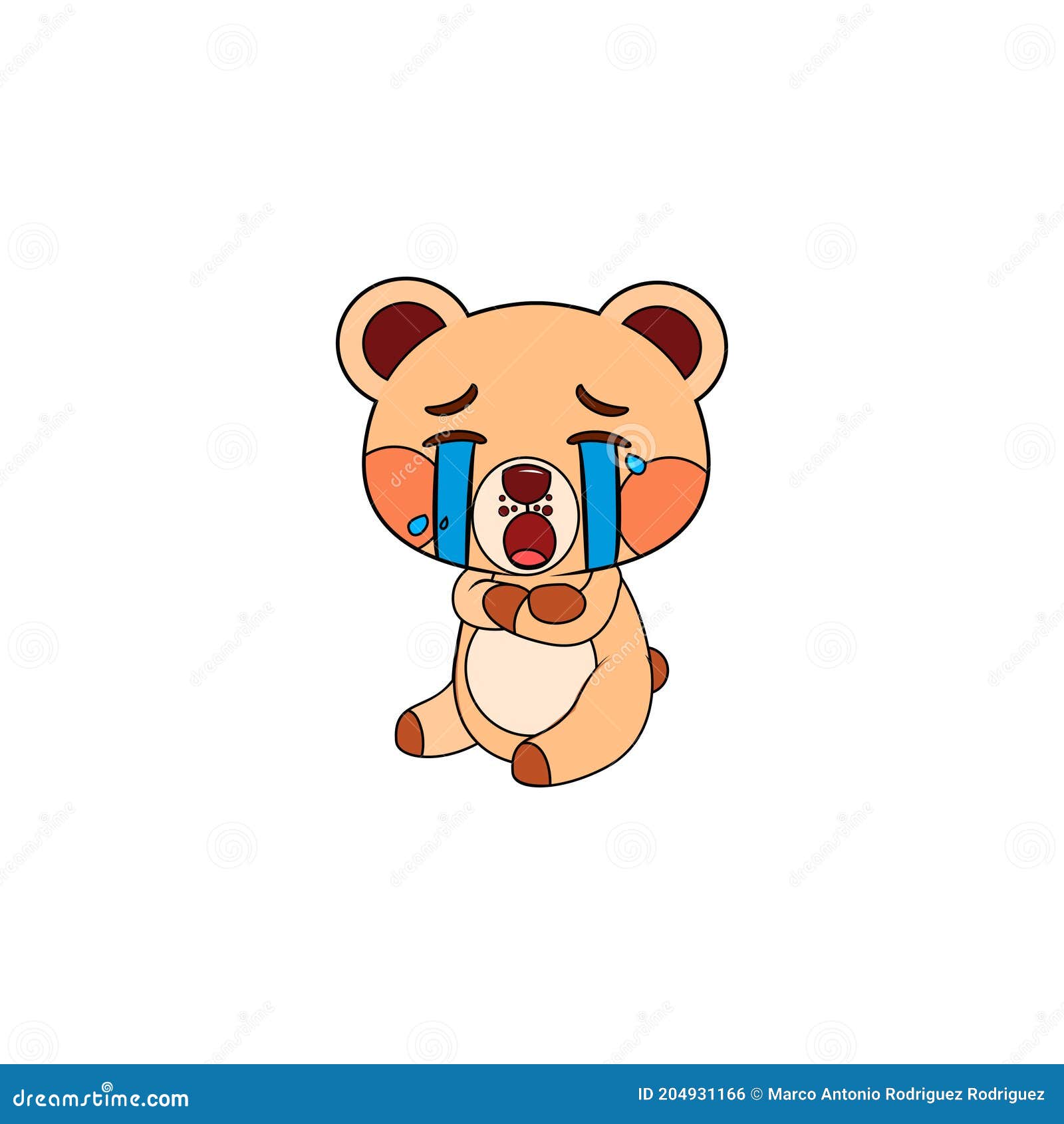Isolated Crying Bear Cartoon Stock Vector - Illustration of sadness ...