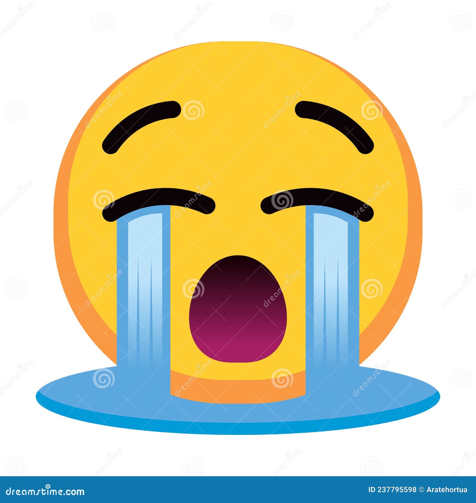 Isolated Crying Colored Emoji Icon Stock Vector - Illustration of ...