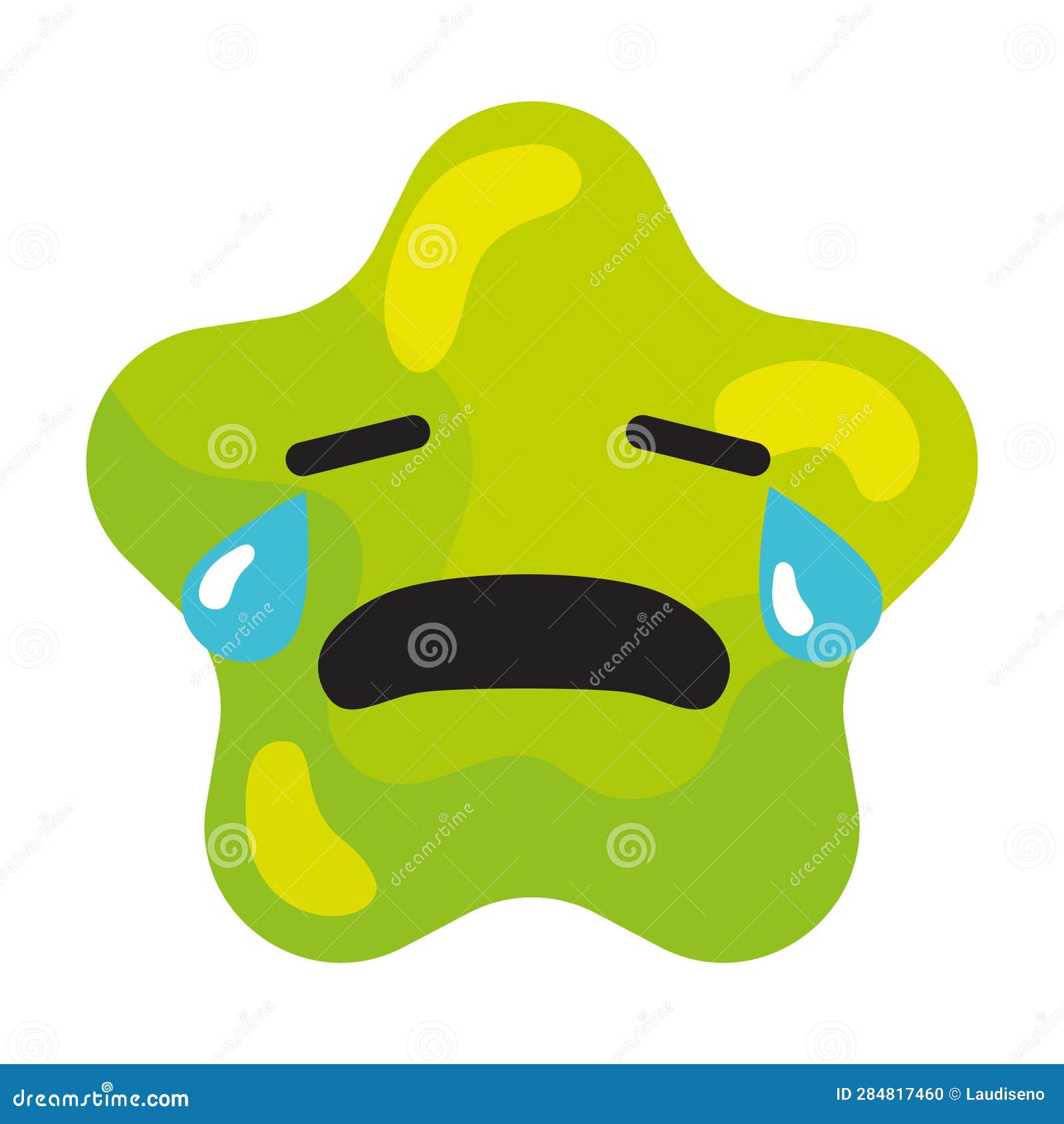 Isolated Crying Cute Star Shape Emoji Vector Stock Illustration ...