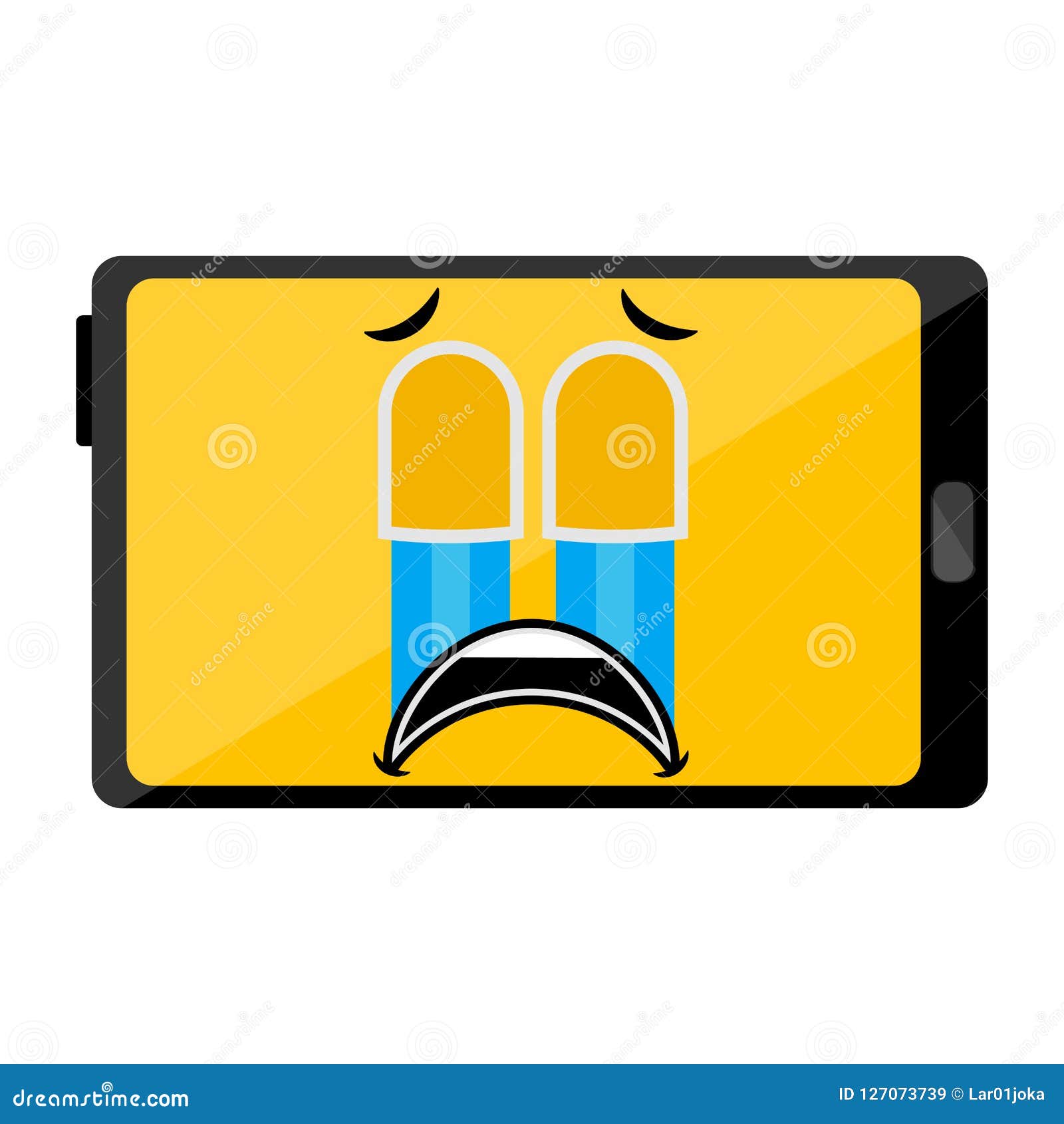 Isolated Crying Tablet Emote Stock Vector - Illustration of tablet ...