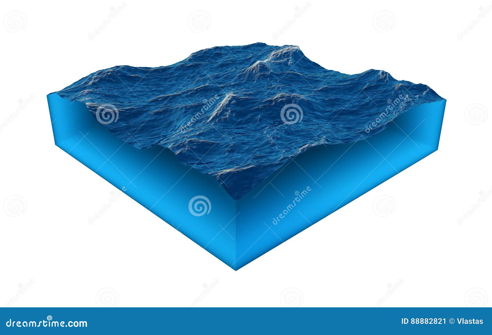 Isolated Cube of Water on a White Background Stock Illustration ...