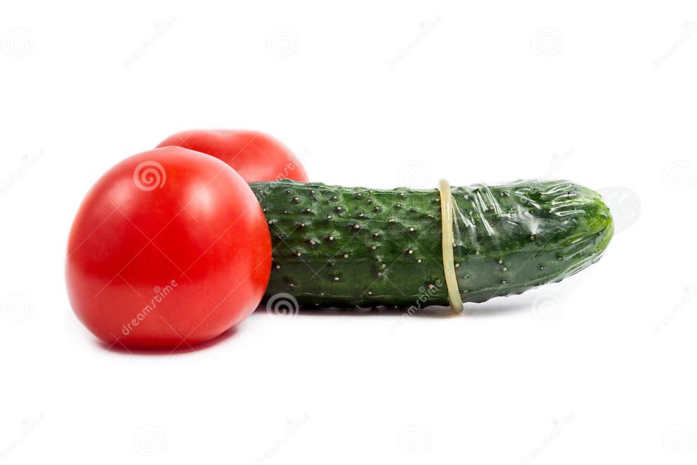 Isolated Cucumber with Condom Stock Photo - Image of abundance, fruits ...