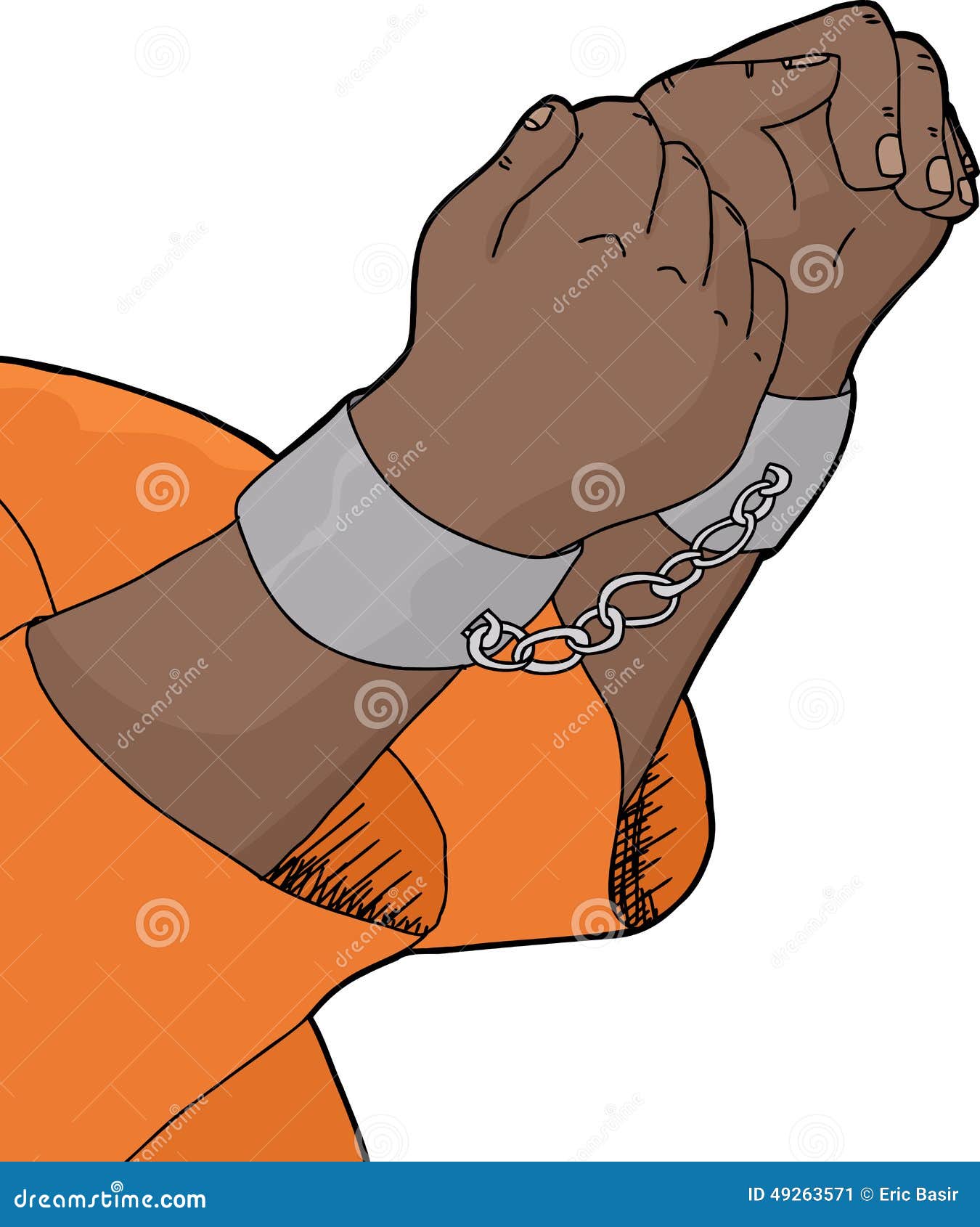 Isolated Cuffed Hands stock illustration. Illustration of orange - 49263571