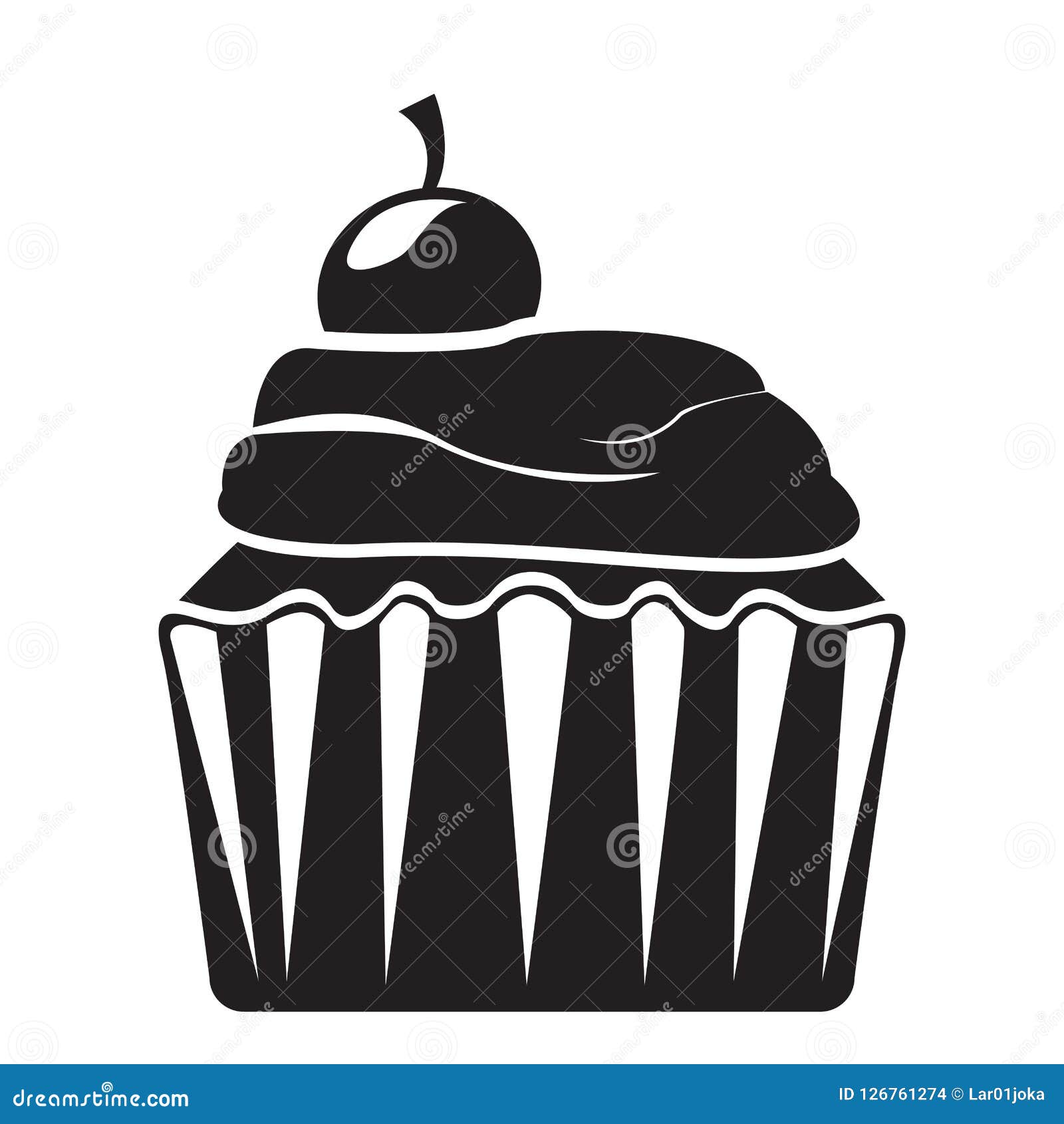 Isolated cupcake icon stock vector. Illustration of black - 126761274