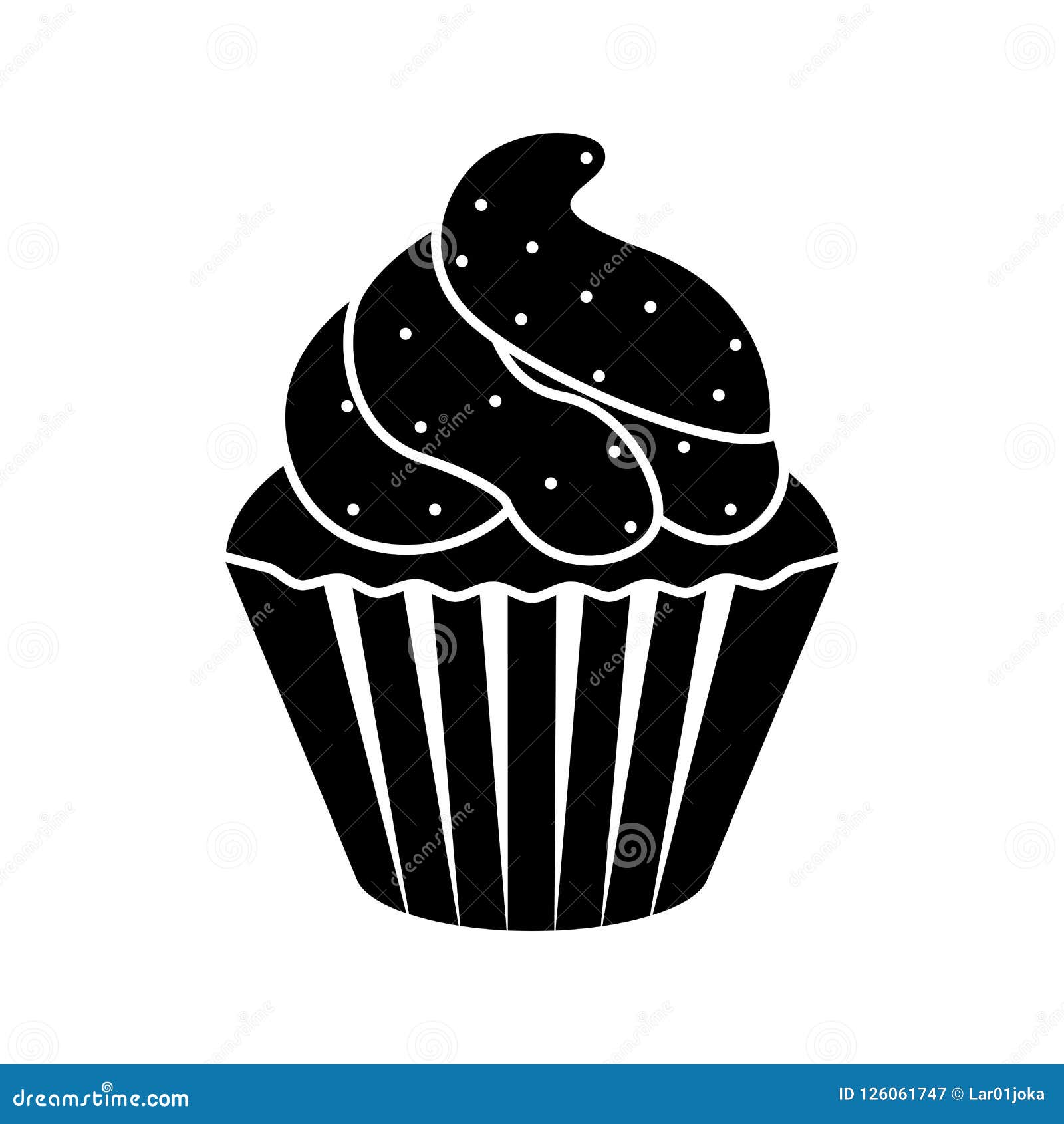 Isolated Cupcake Silhouette Icon Stock Vector Illustration Of Cream