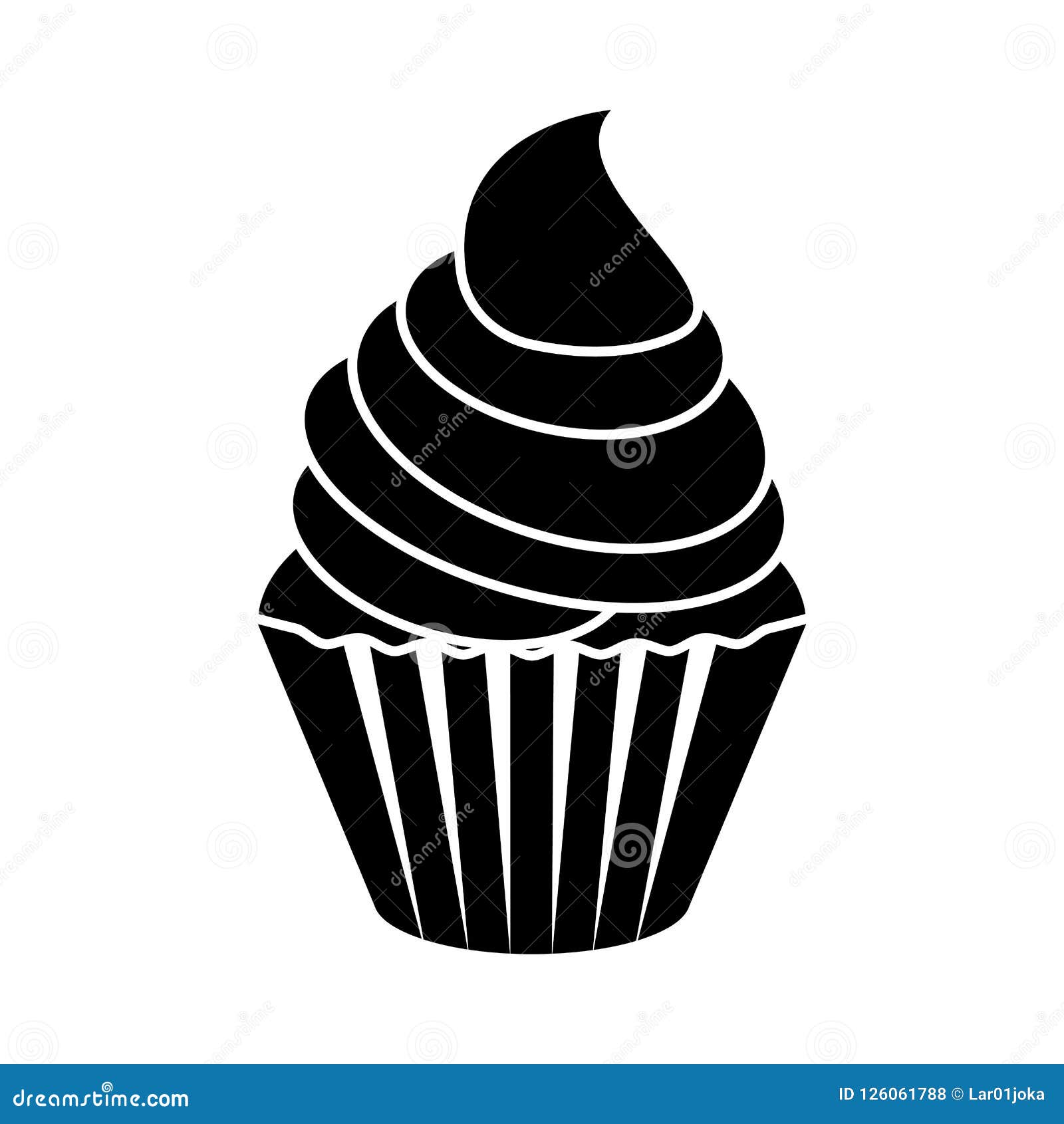 Isolated Cupcake Silhouette Icon Stock Vector Illustration Of Food