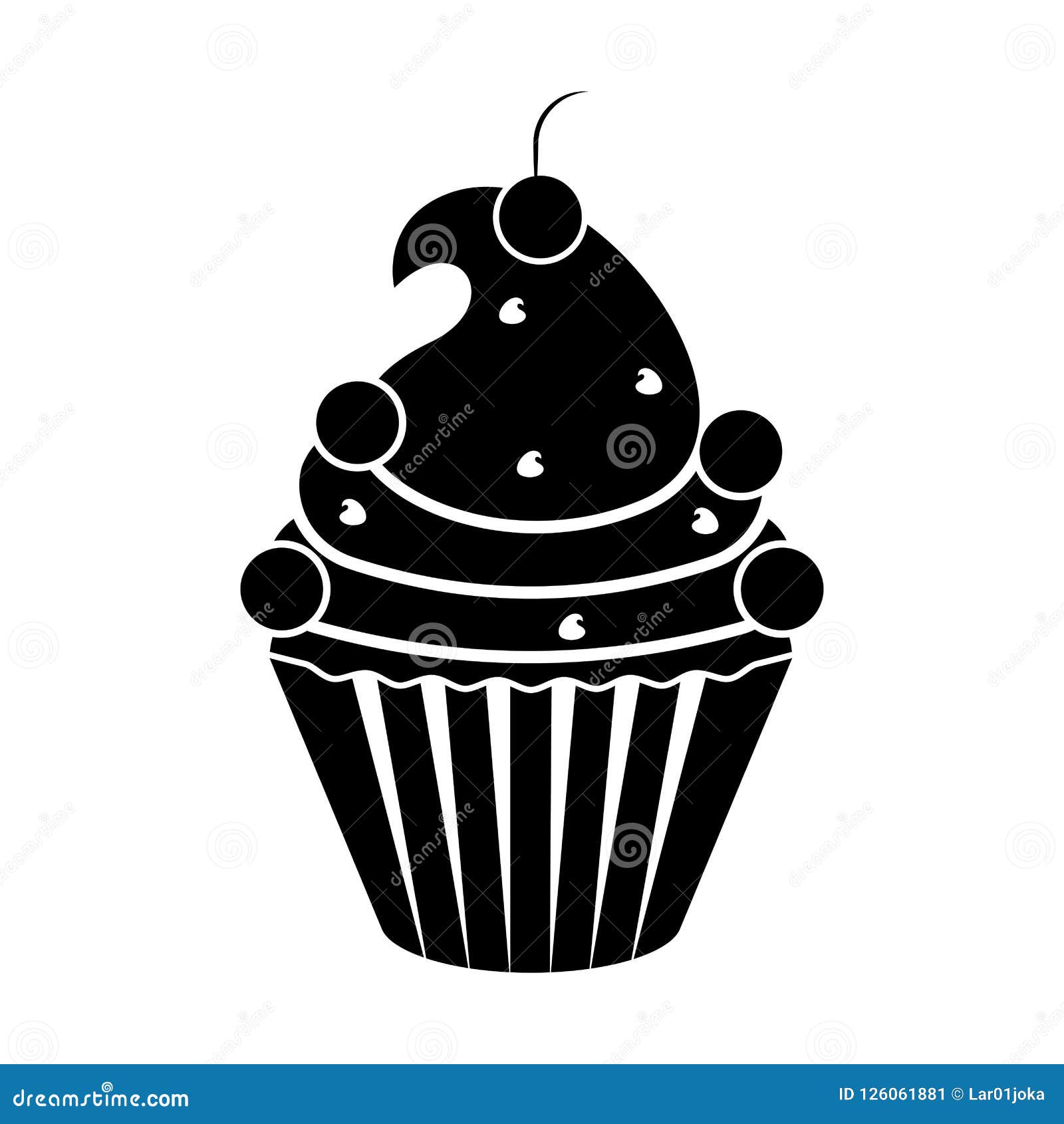 Isolated Cupcake Silhouette Icon Stock Vector Illustration Of Party