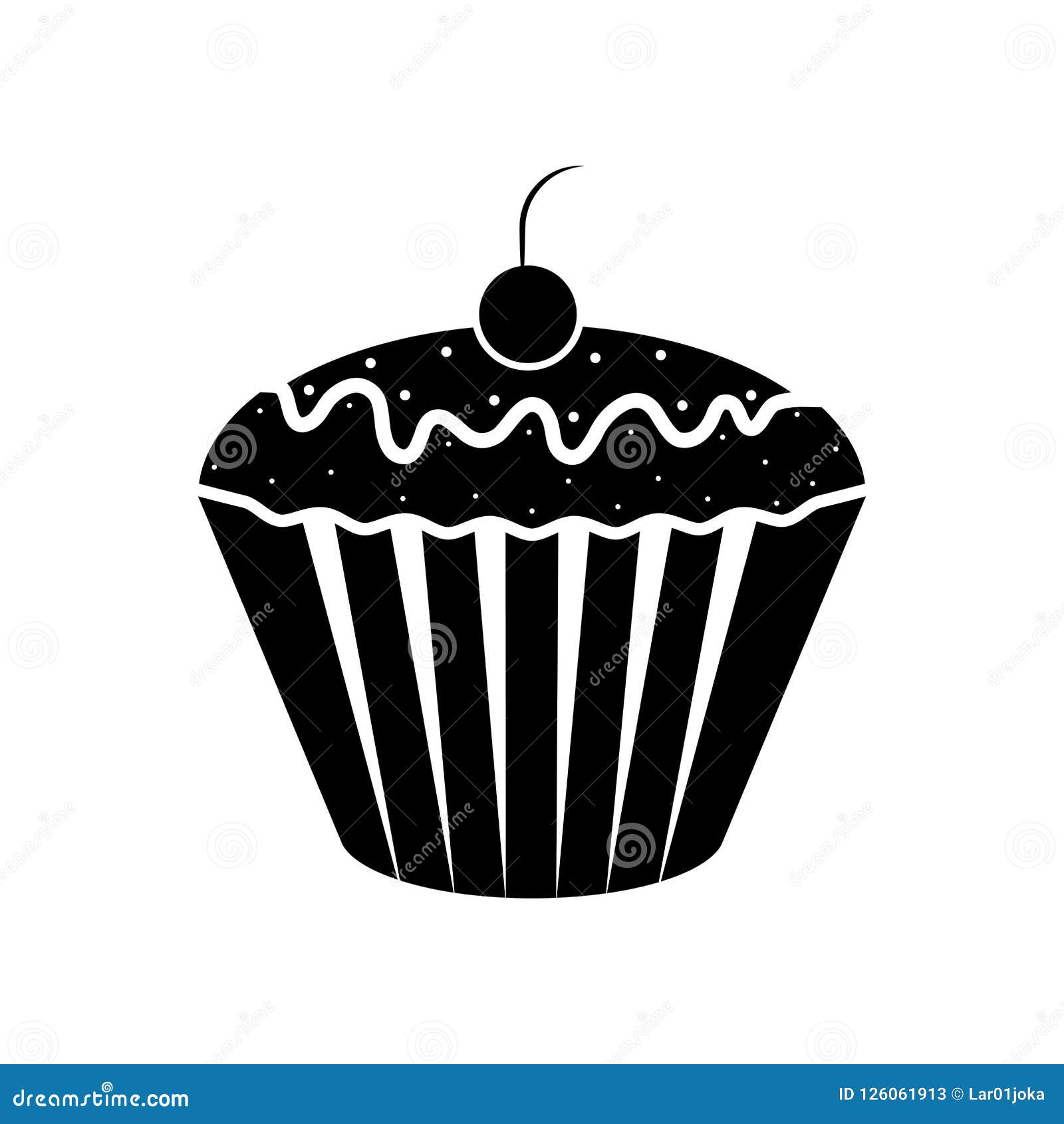 Isolated Cupcake Silhouette Icon Stock Vector Illustration Of