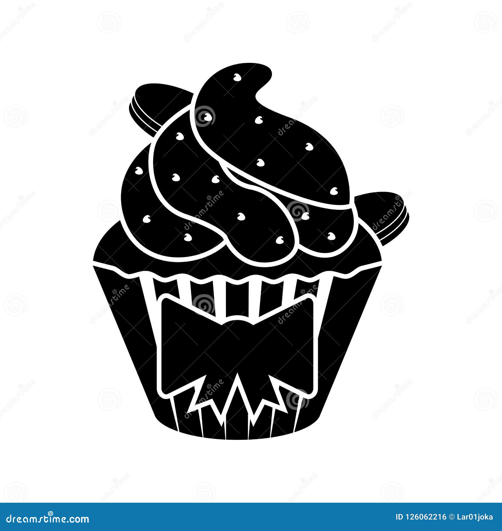 Isolated Cupcake Silhouette Icon Stock Vector Illustration Of Food