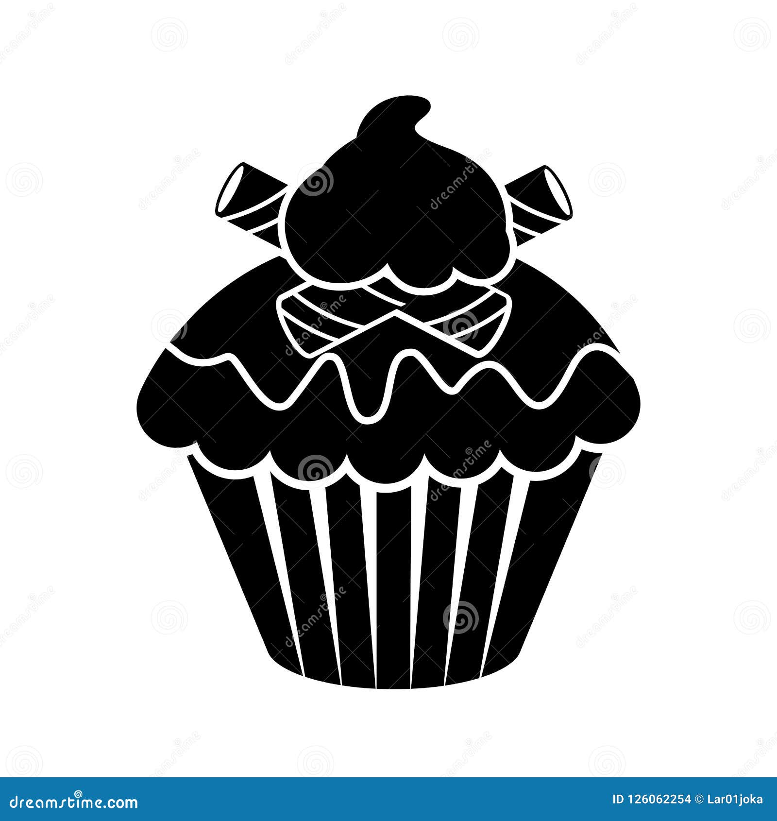 Isolated Cupcake Silhouette Icon Stock Vector Illustration Of Bakery