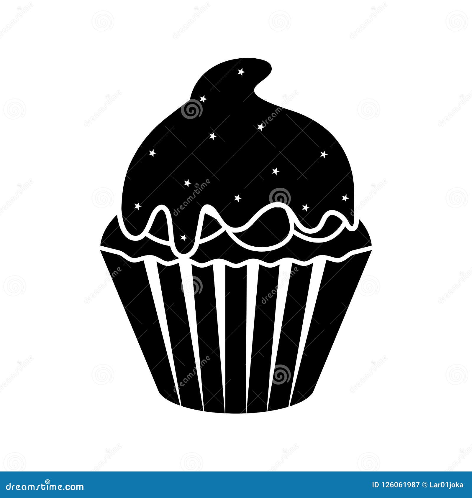 Isolated Cupcake Silhouette Icon Stock Vector Illustration Of