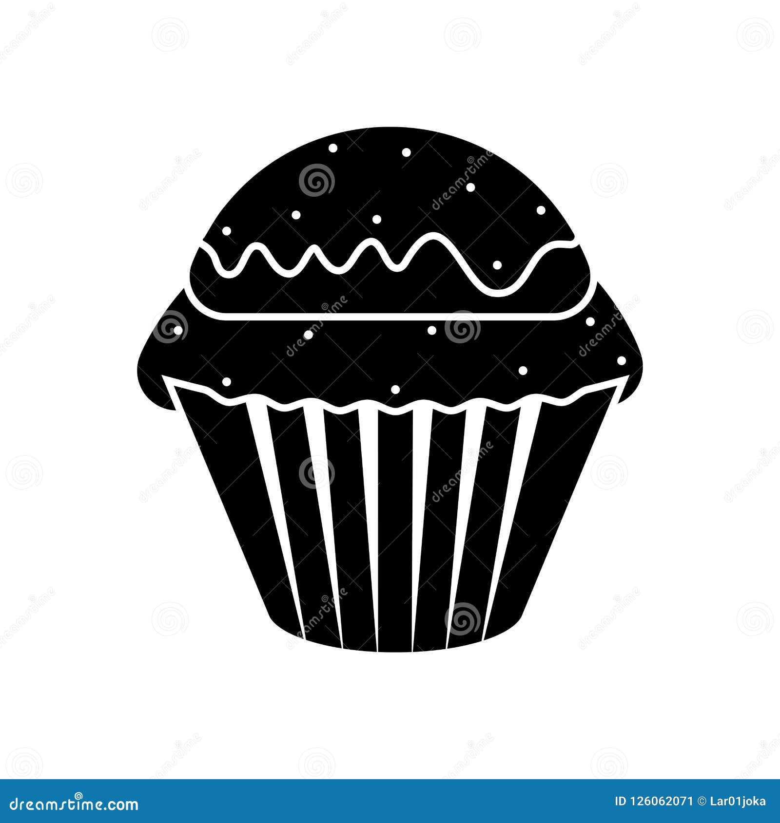 Isolated Cupcake Silhouette Icon Stock Vector Illustration Of Pastry