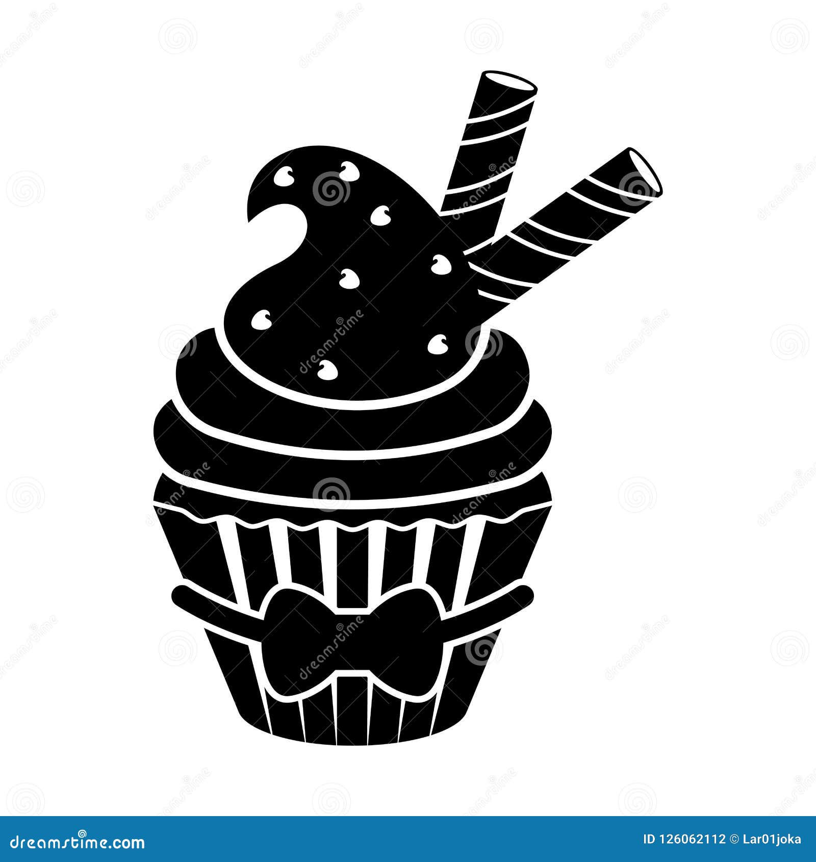 Isolated Cupcake Silhouette Icon Stock Vector Illustration Of Bakery