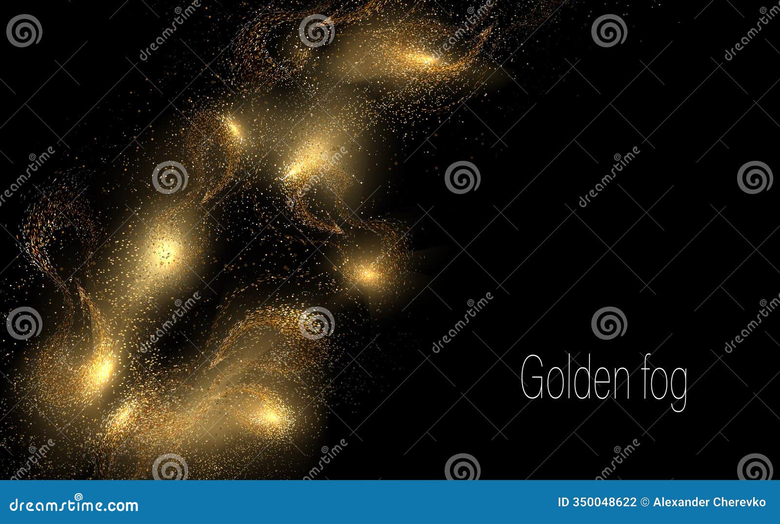 Isolated Curly Glitter, Gold Mist on Black Design Stock Photo - Image ...