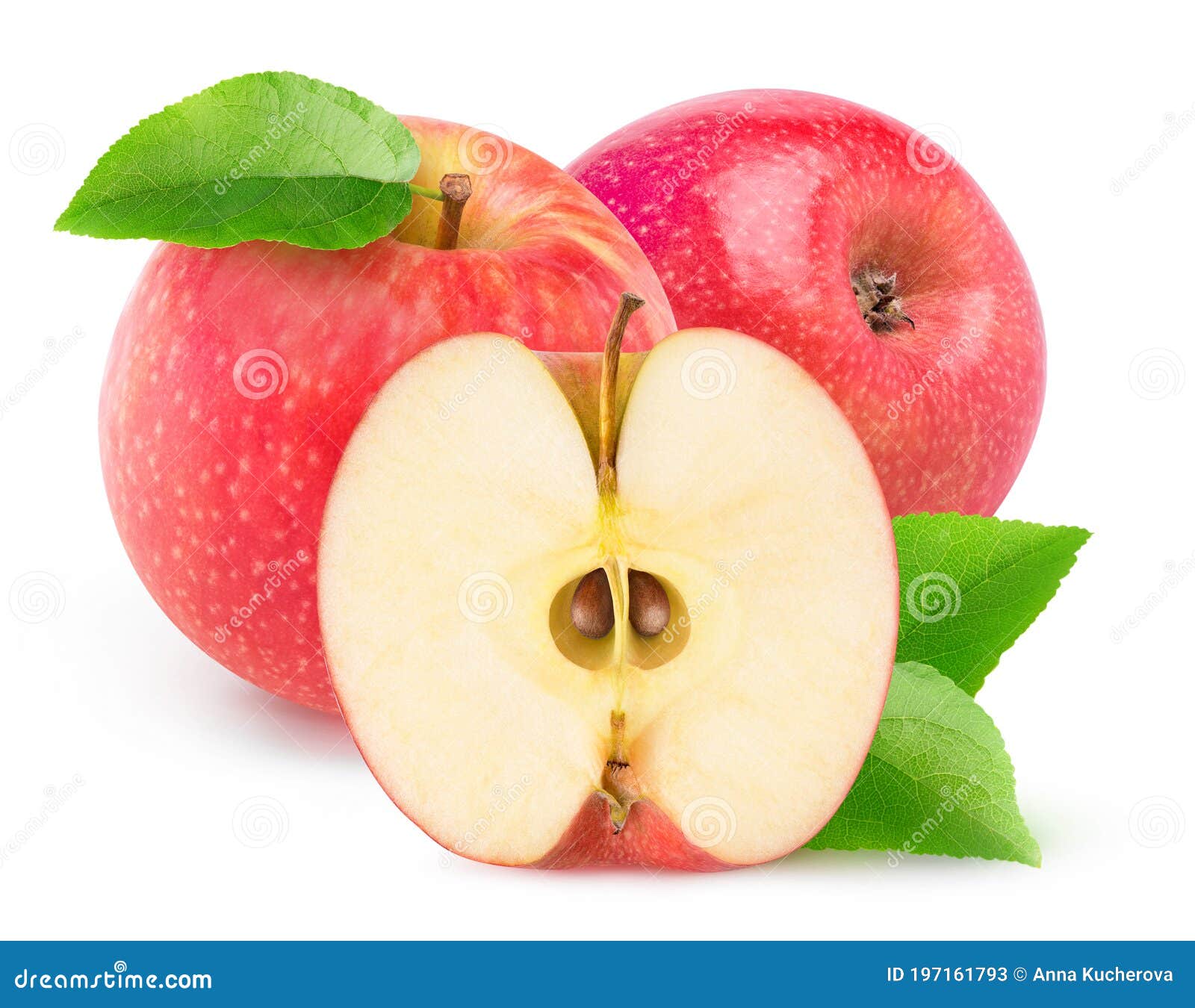 Red And Pink Apples With Water Drops Isolated On White Background Food ...