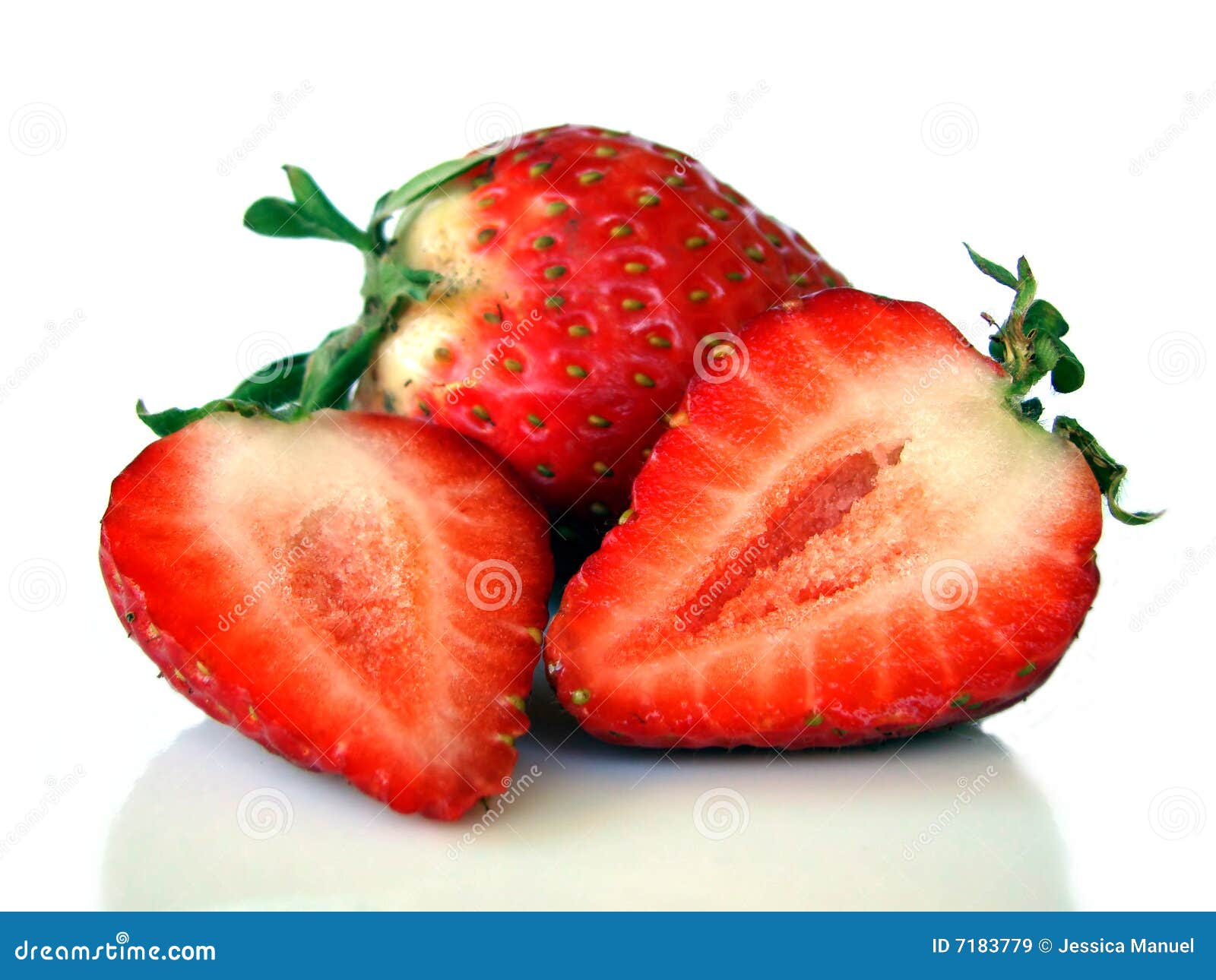 Isolated Cut Strawberries stock image. Image of food, fruits - 7183779