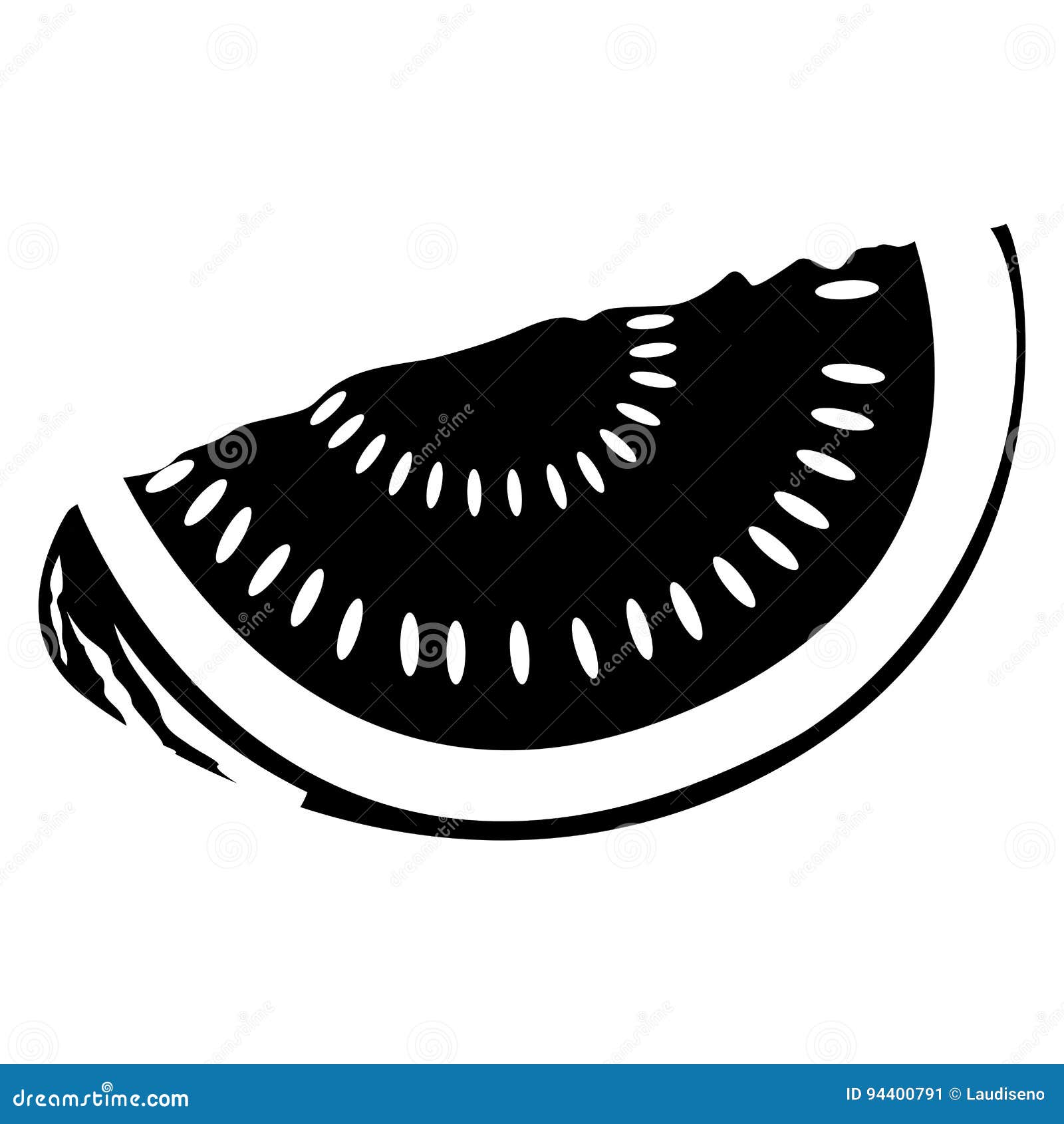 Isolated Cut Watermelon Silhouette Stock Vector - Illustration of ...