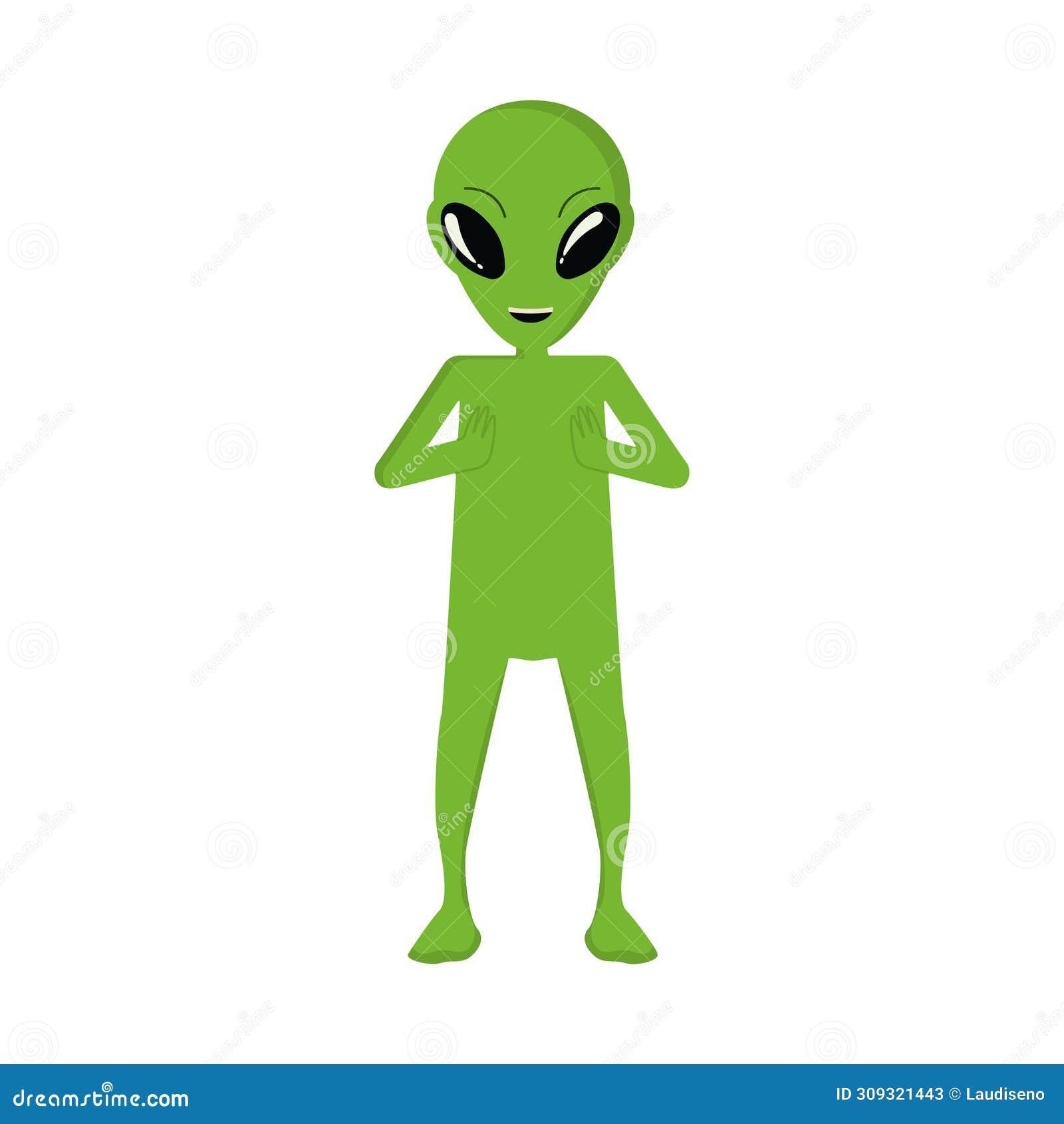 Isolated Cute Alien Character Vector Stock Vector - Illustration of ...