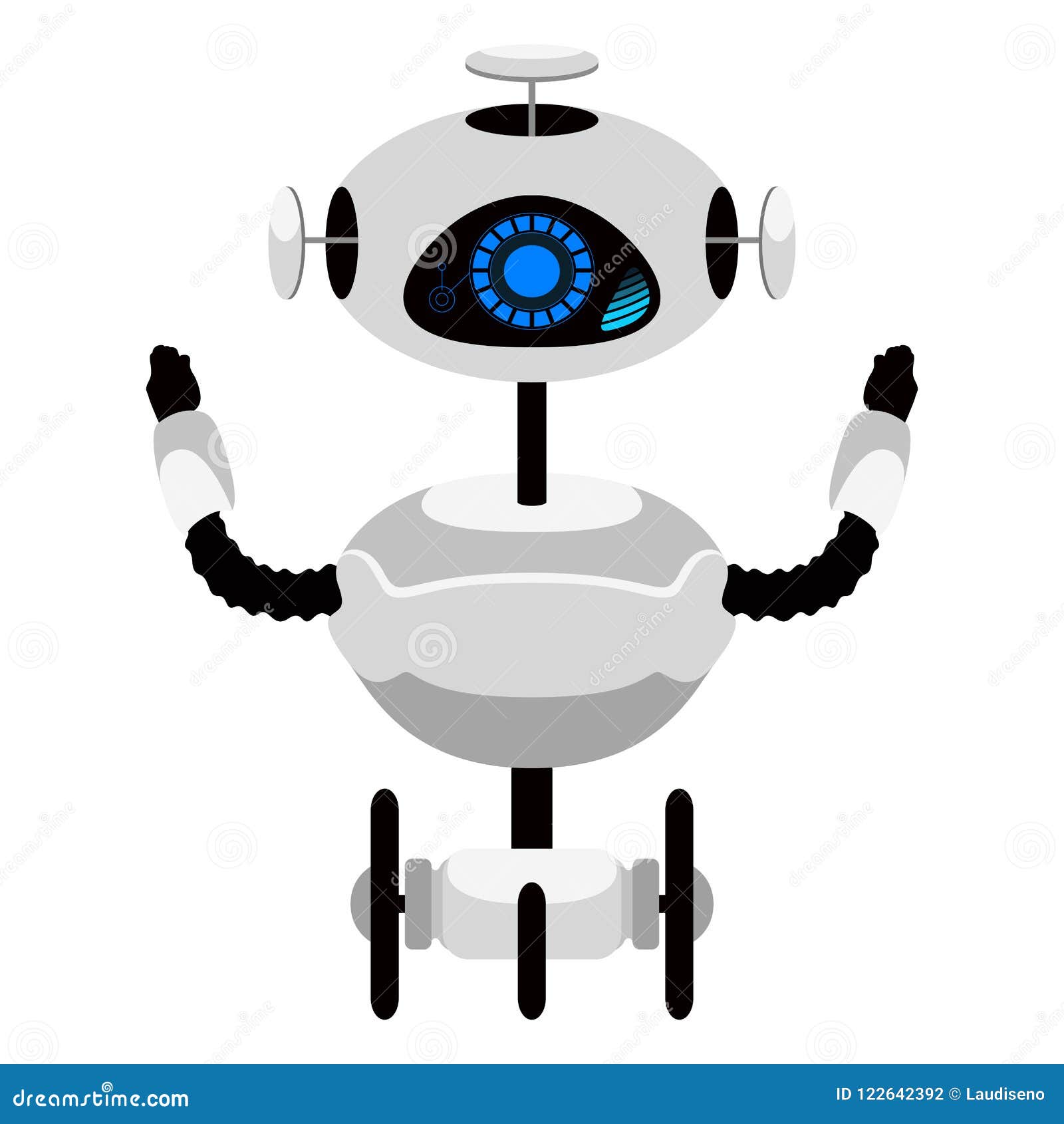 Set Of Cute Android With Different Emotions. Character Cartoon Robot ...