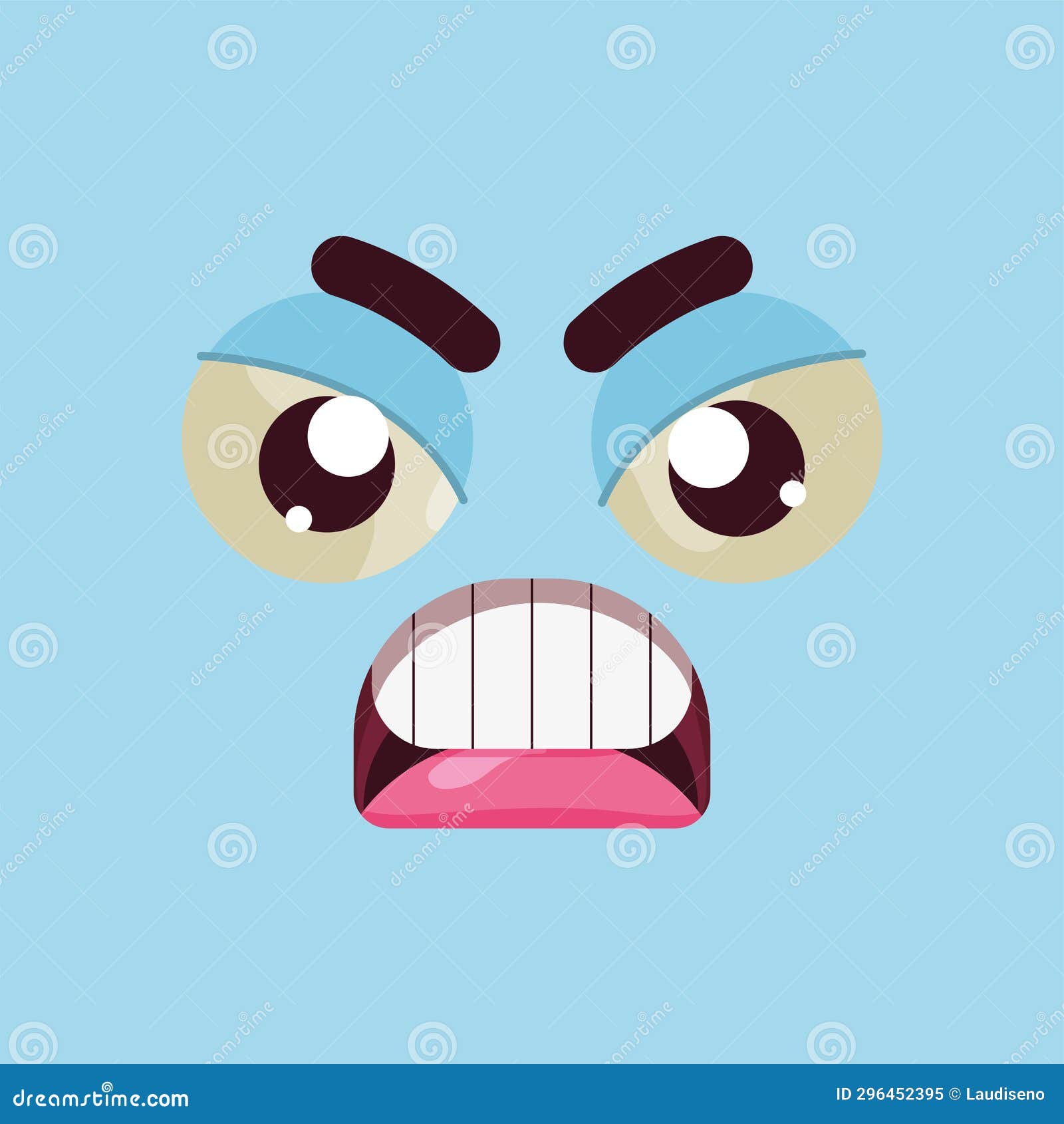 Isolated Cute Angry Facial Expression Vector Stock Vector ...