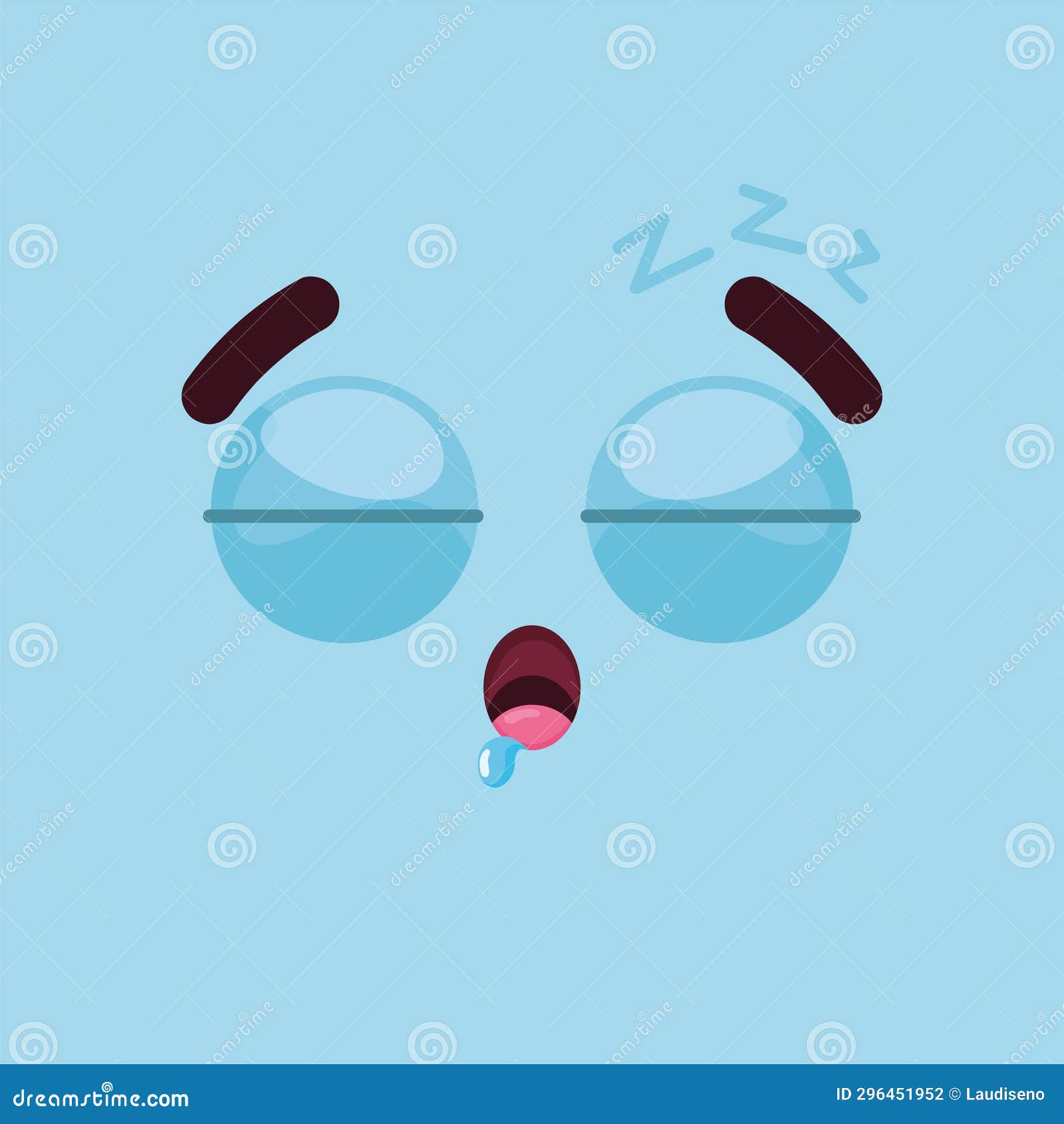 Isolated Cute Asleep Facial Expression Vector Stock Illustration ...