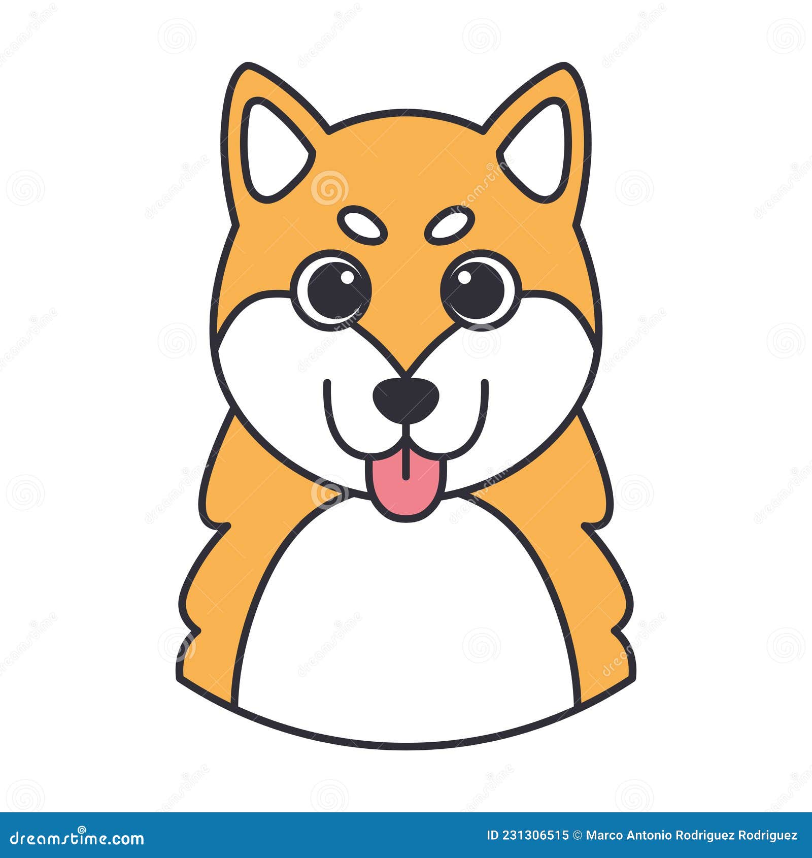Isolated Cute Avatar of a Corgi Dog Breed Vector Stock Vector ...