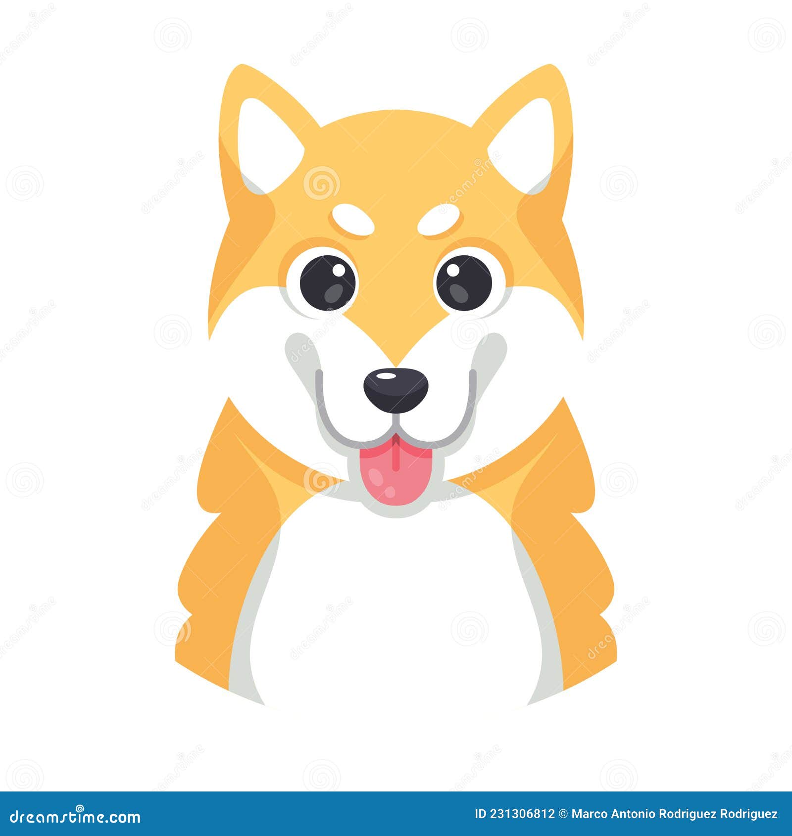 Isolated Cute Avatar of a Corgi Dog Breed Vector Stock Vector ...