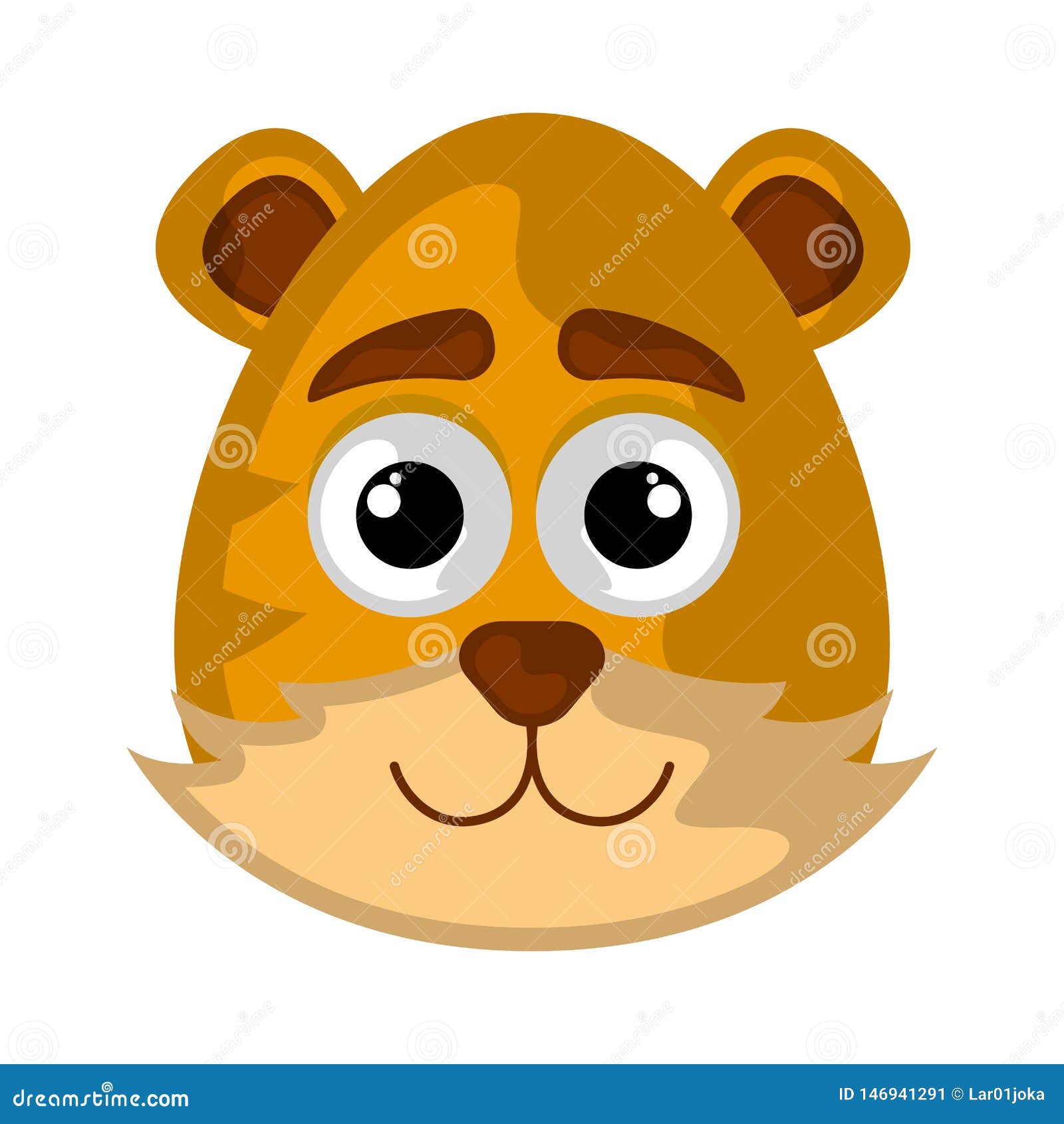Isolated Cute Avatar of a Tiger Stock Vector - Illustration of african ...