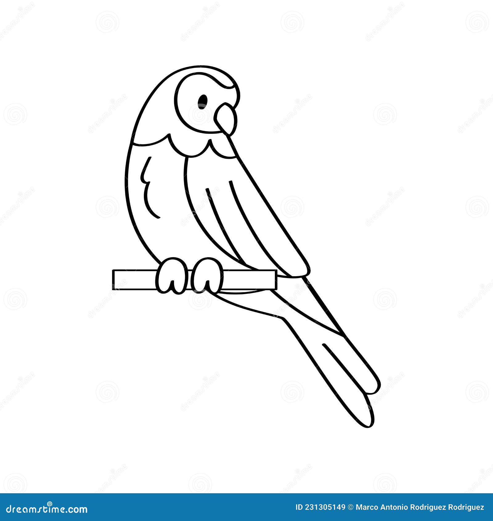 Isolated Cute Bird on a Branch Vector Stock Vector - Illustration of ...