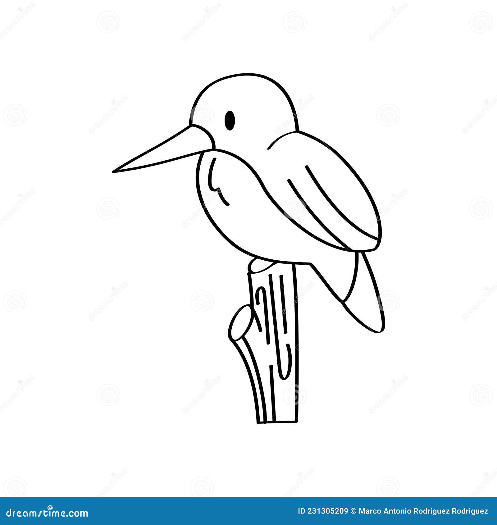 Isolated Cute Bird on a Branch Vector Stock Vector - Illustration of ...