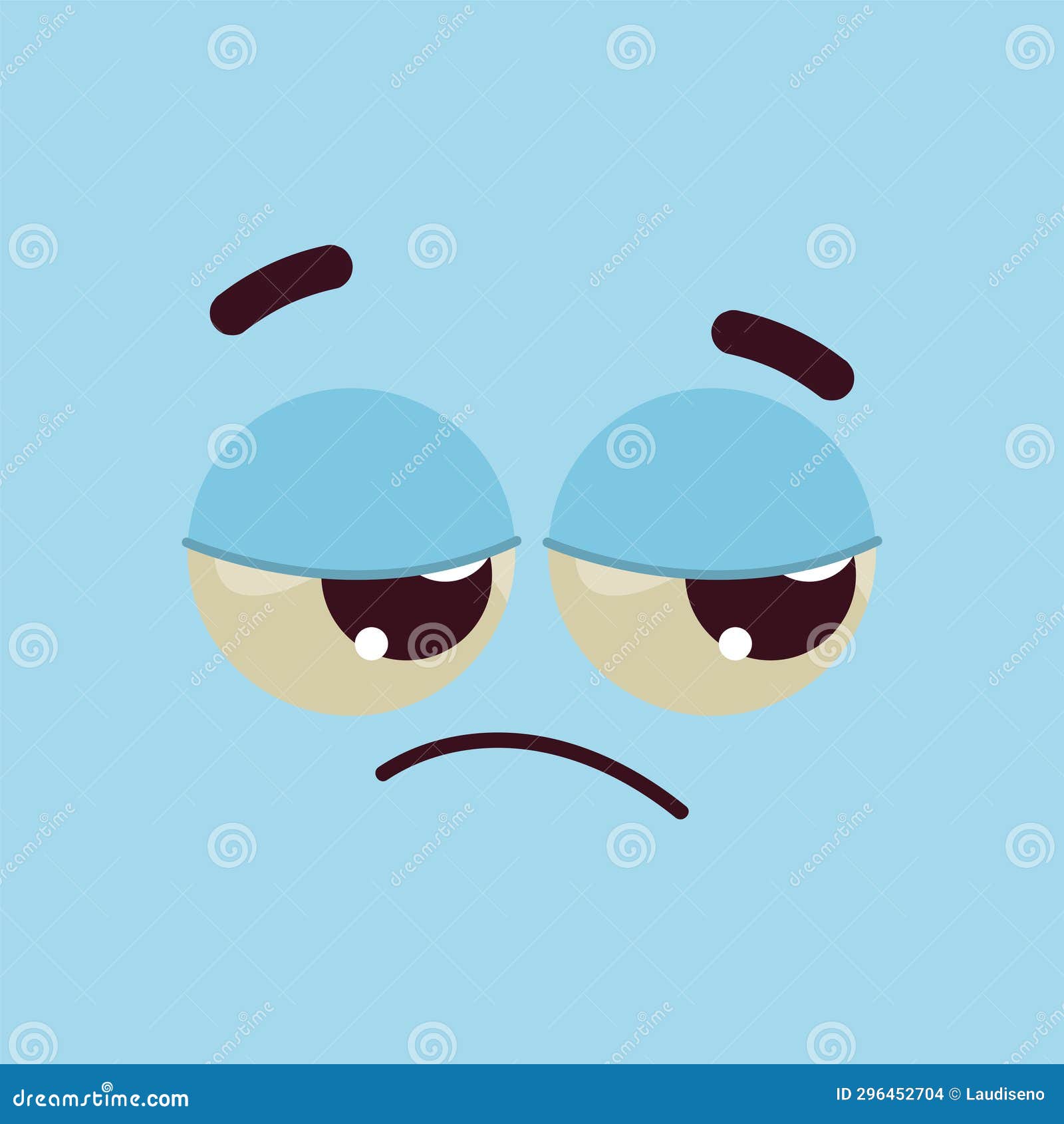 Isolated Cute Bored Facial Expression Vector Stock Illustration ...