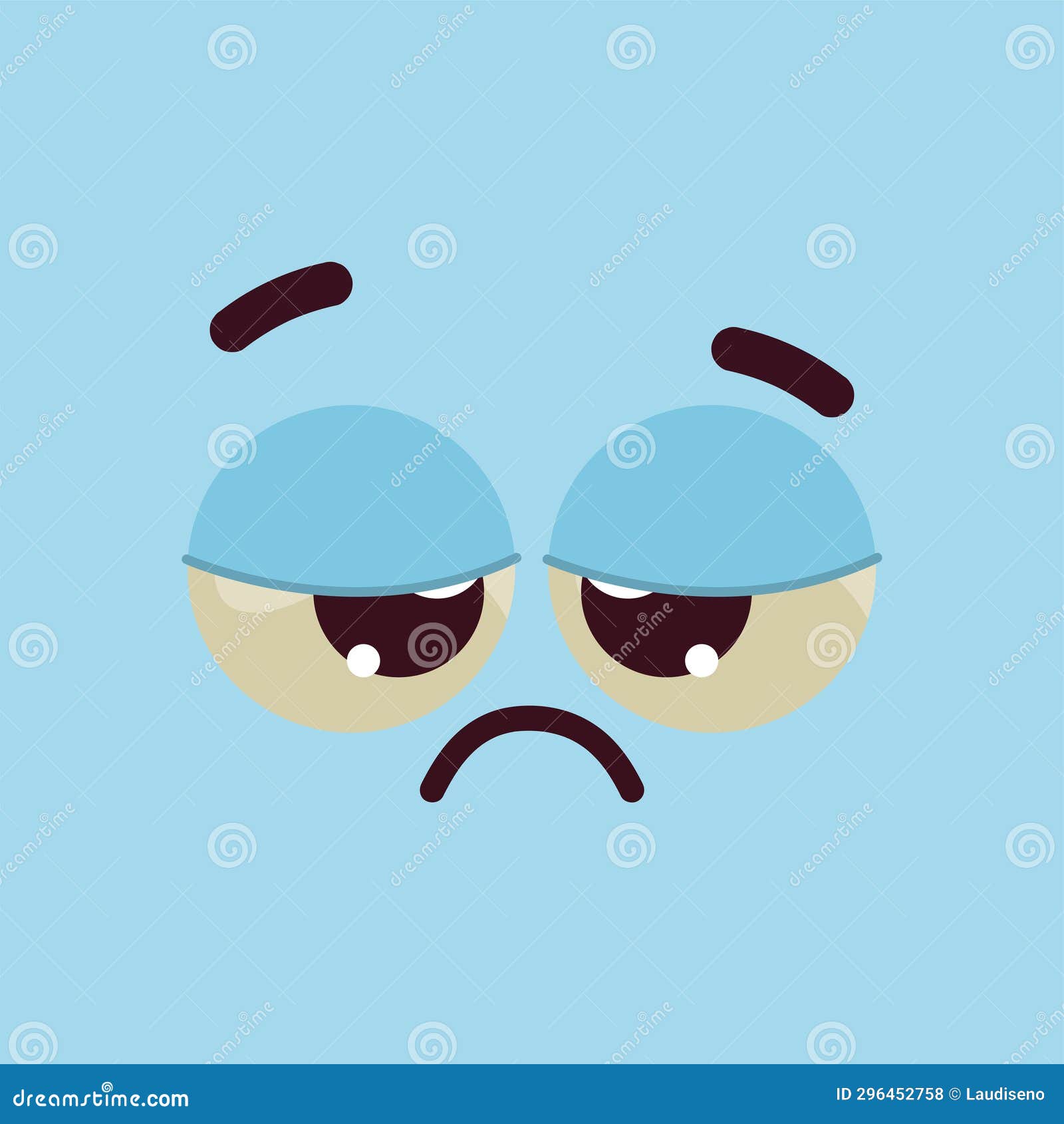 Isolated Cute Bored Facial Expression Vector Stock Illustration ...