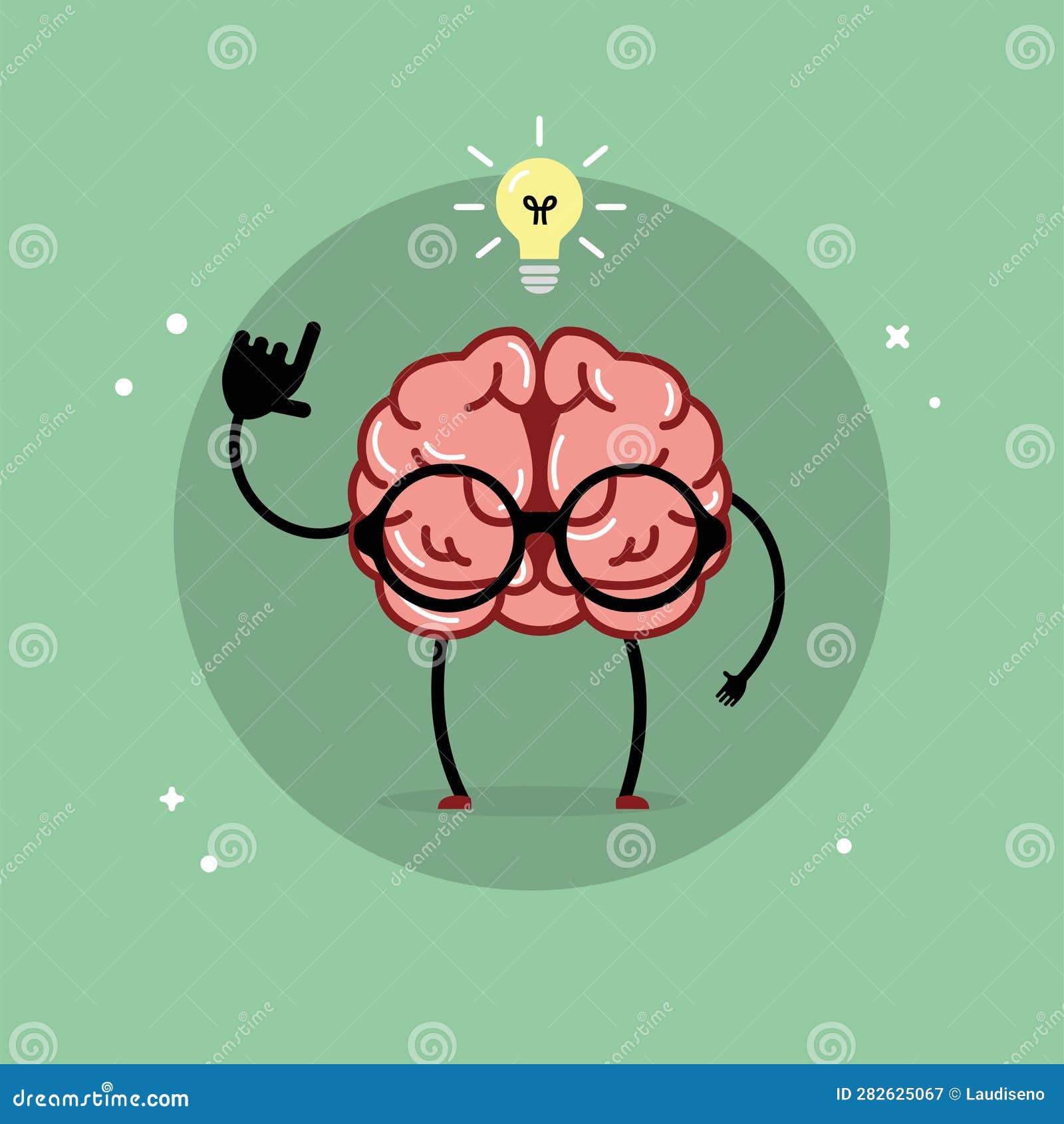 Isolated Cute Brain Cartoon Character Vector Stock Vector Illustration Of Head Genius 282625067